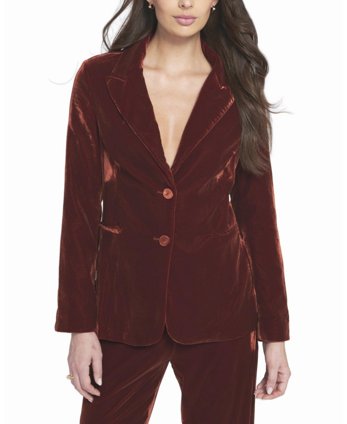 Click here for Elle Collection Womens Velvet Blazer Jacket - Red prices