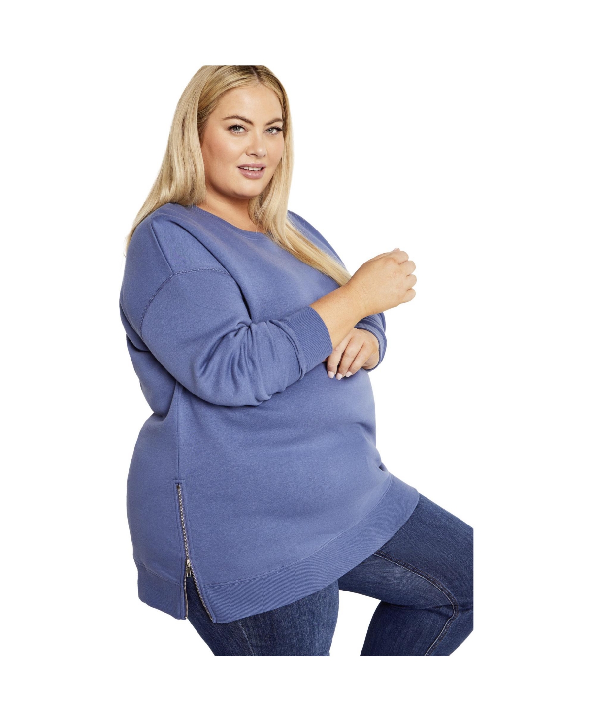 Click here for Avenue Womens Jade Longline Zip Top - Riviera prices