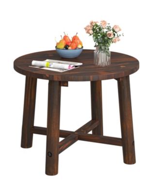 Click here for Costway Outdoor Side Table With Solid Wood Structu... prices