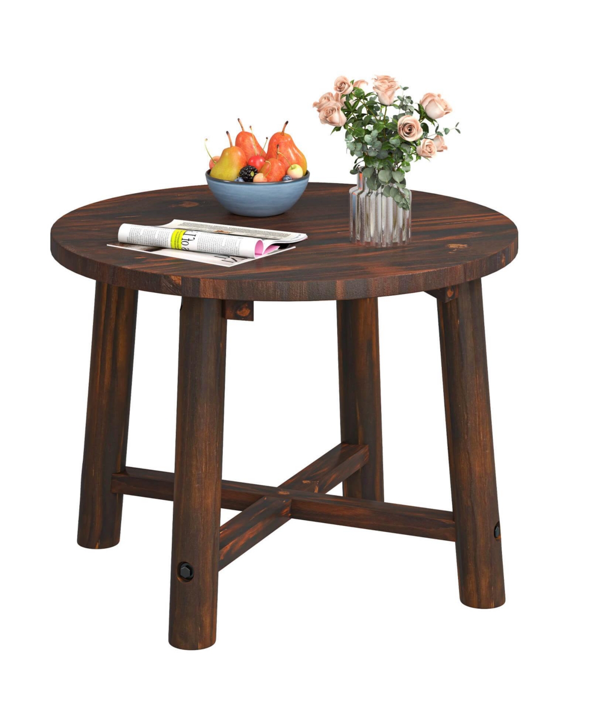 Click here for Costway Outdoor Side Table with Solid Wood Structu... prices