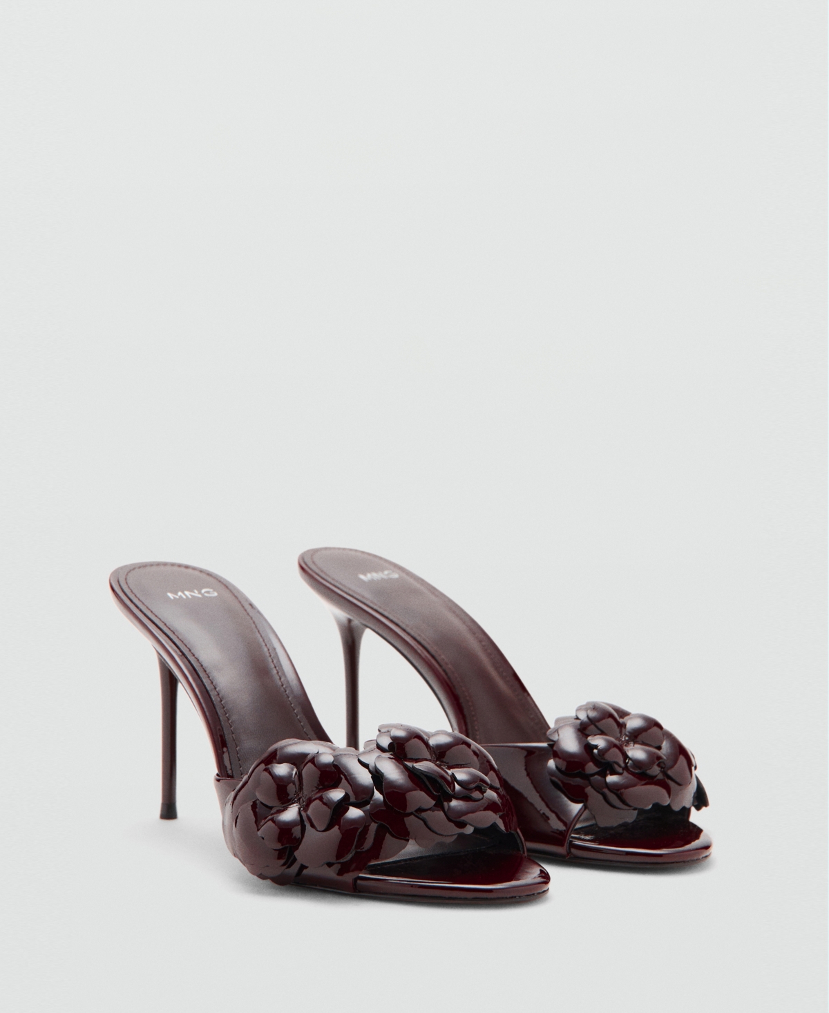 Click here for Mango Womens Patent Leather Floral Heeled Sandals... prices