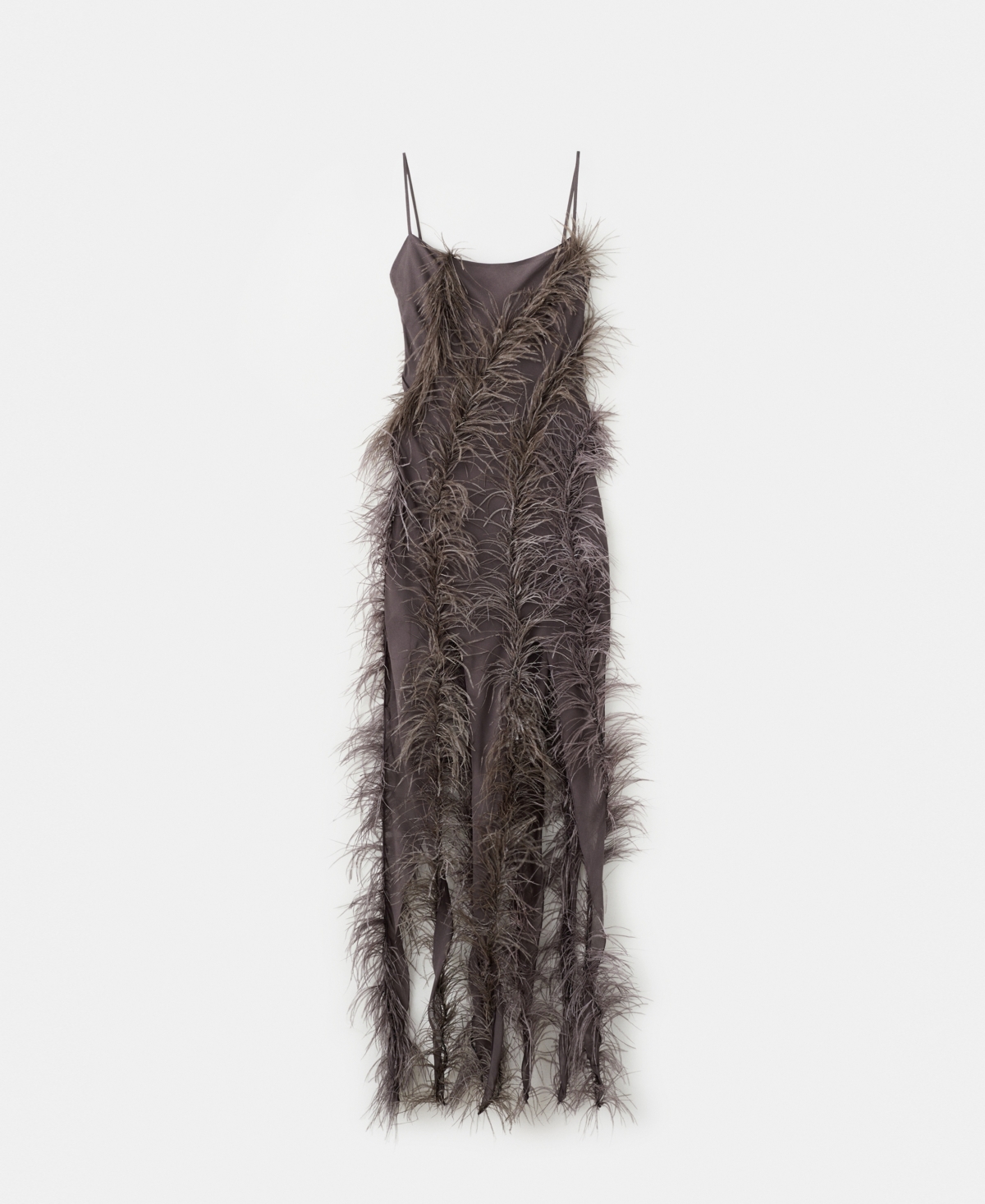 Click here for Mango Womens Fringed Hem Feather Dress - Medium Br... prices