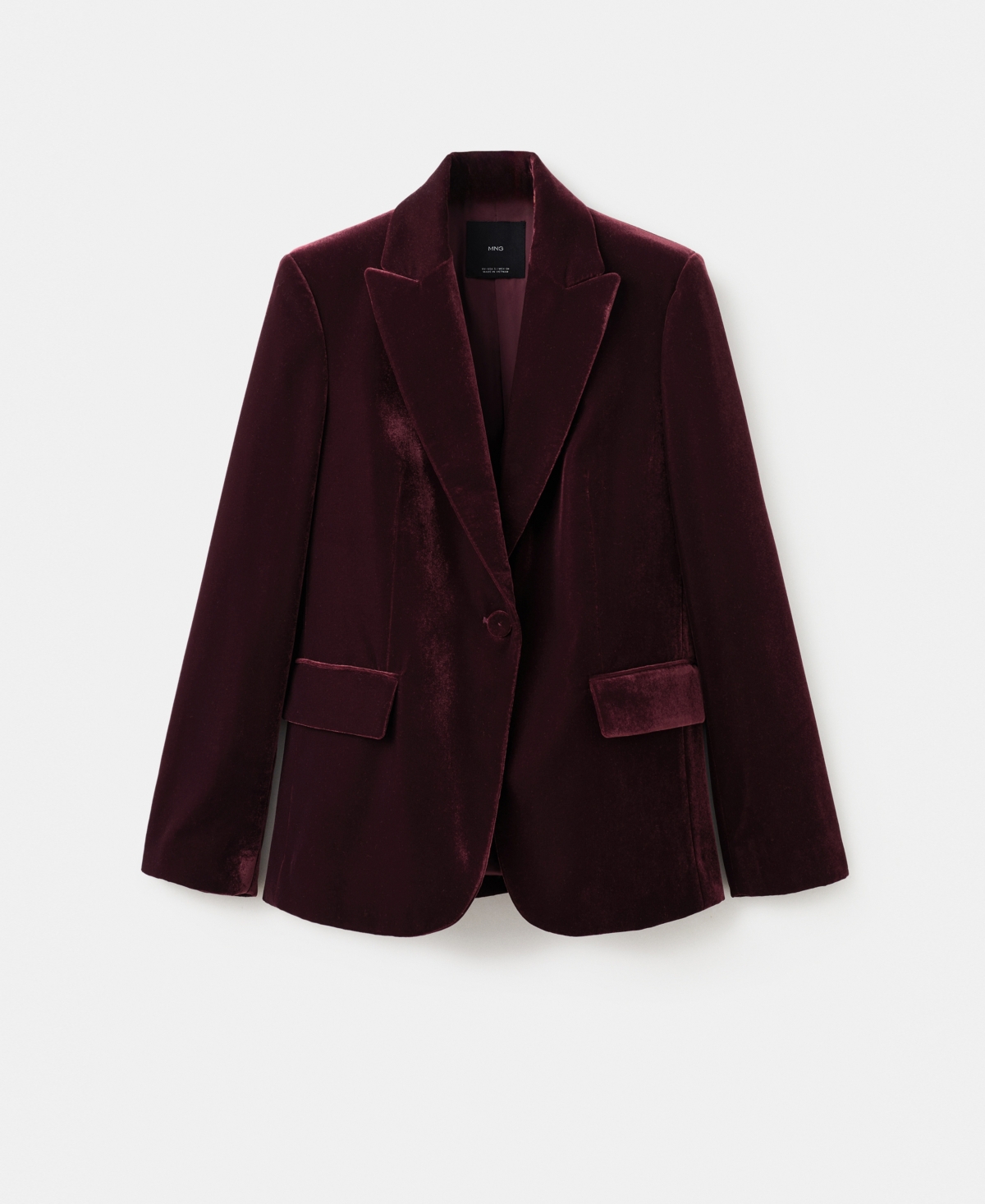 Click here for Mango Womens Structured Velvet Blazer - Chocolate prices