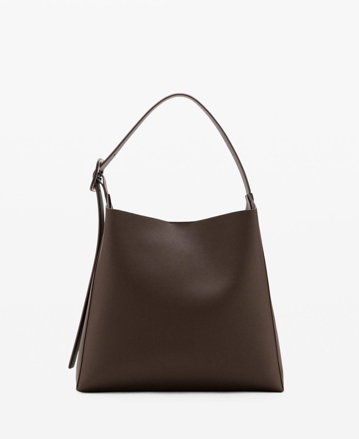 Click here for Mango Womens Buckle Shopper Bag - Chocolate prices