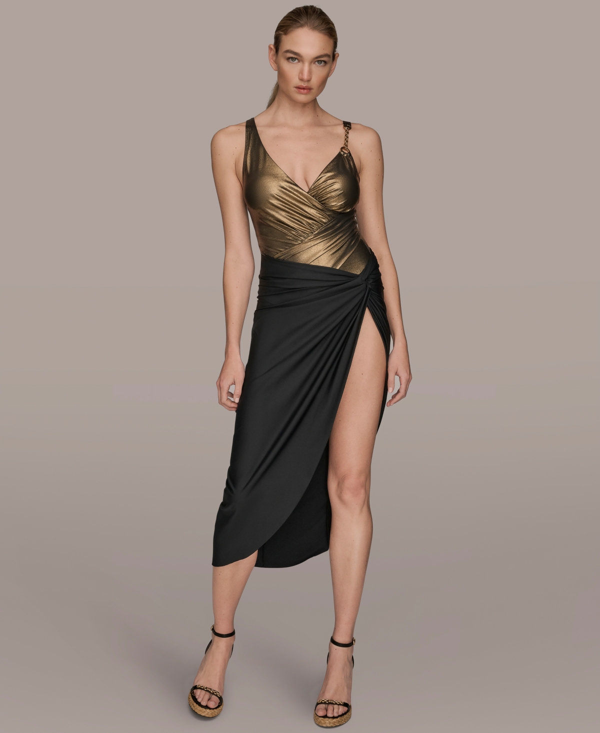 Click here for Donna Karan Womens Draped Side-Slit Sarong Skirt -... prices