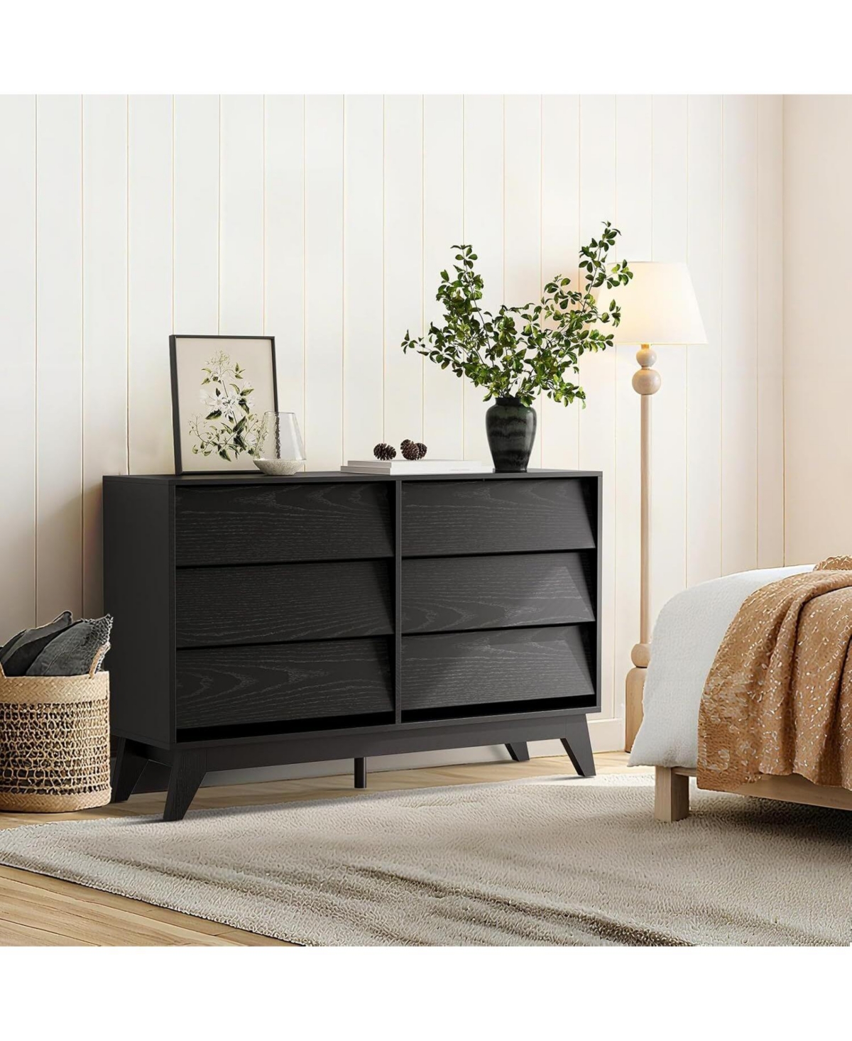 Click here for Gaomon Fluted 6-Drawer Dresser With Faux Marble To... prices