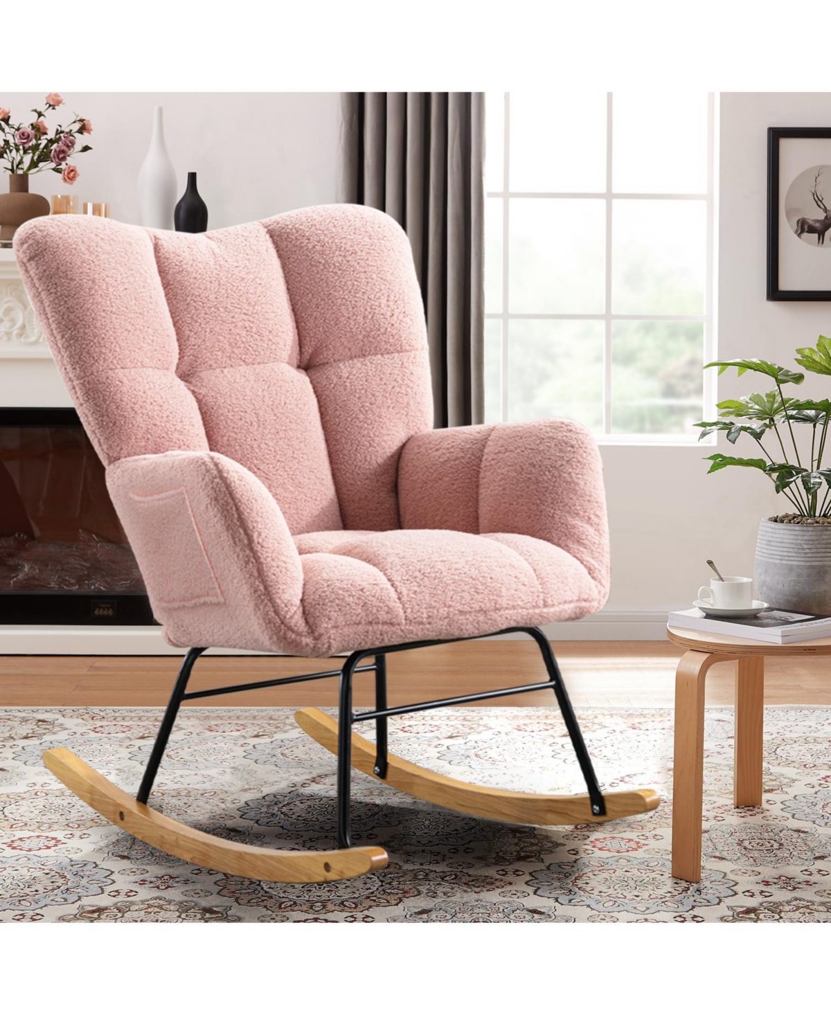 Click here for Streamdale Teddy Fabric Rocking Chair  Modern Rock... prices