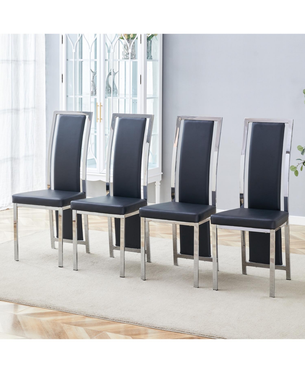Click here for Streamdale Modern Minimalist Dining Chair Set (4)... prices
