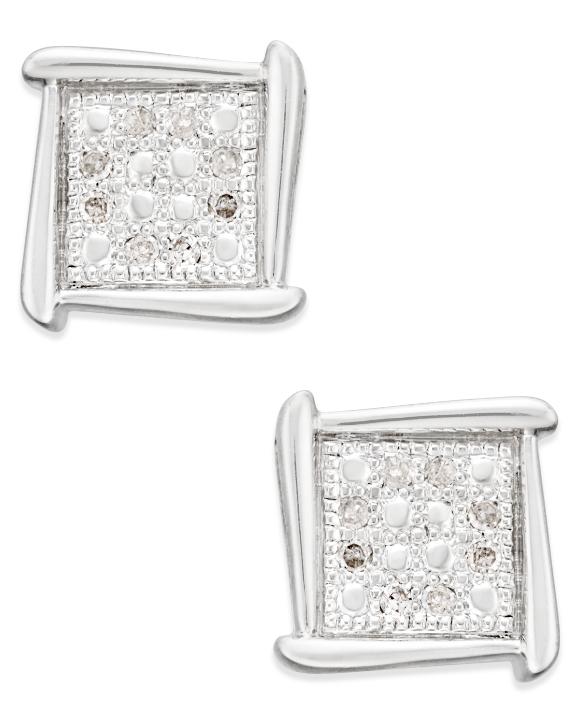 Click here for Diamond Accent Square Stud Earrings in 10k White... prices