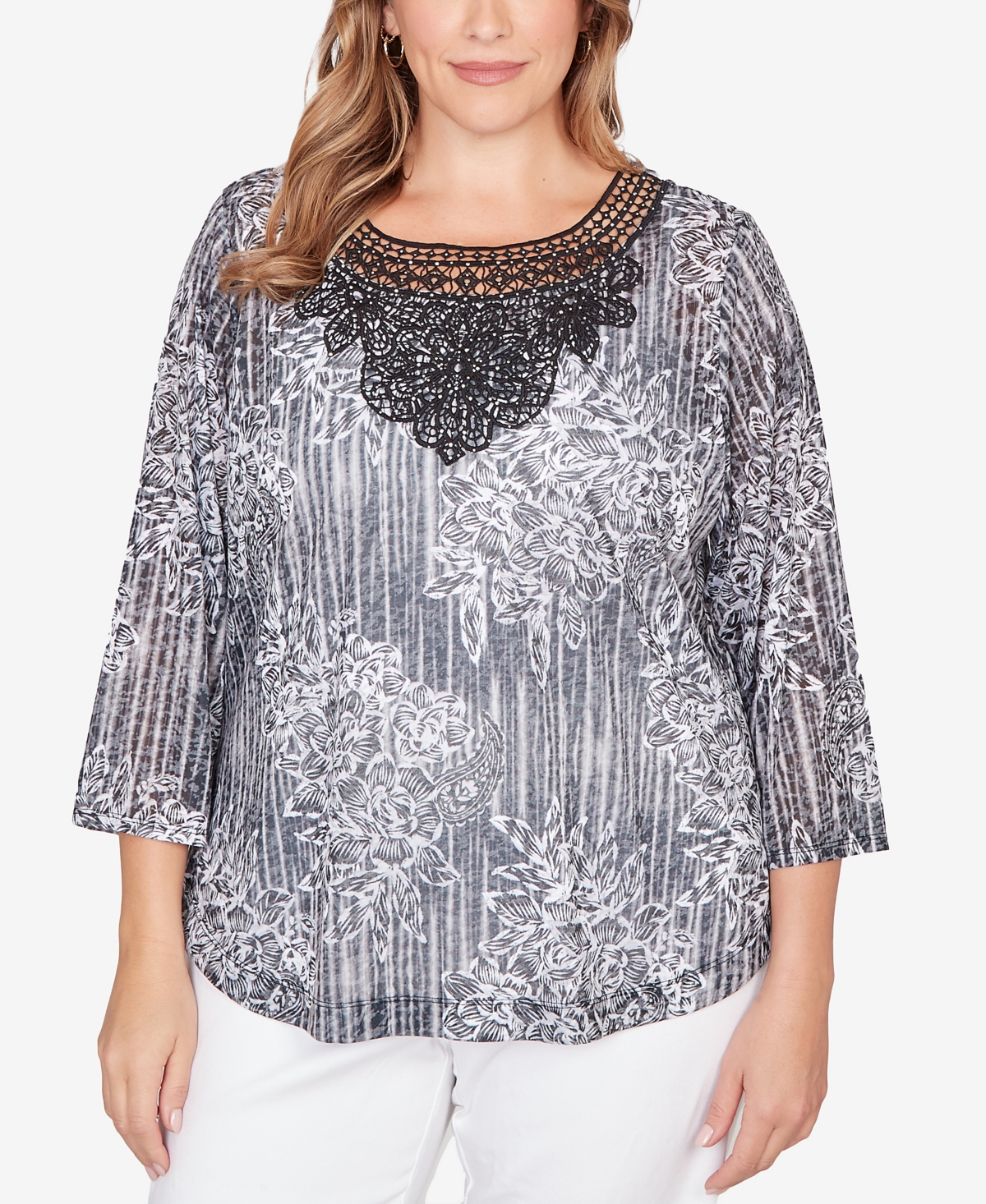 Click here for Ruby Rd. Plus Size Scoop Neck Embellished Layered... prices