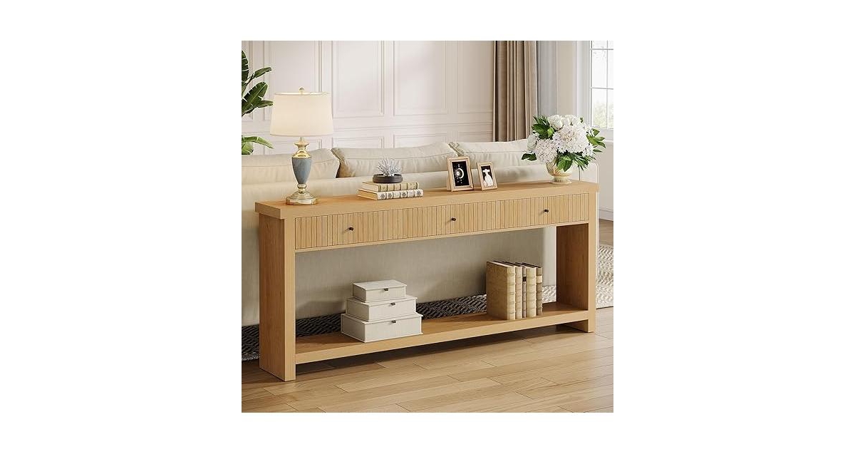 Click here for Tribesigns 70.9 inch Console Table with 3 Drawers... prices