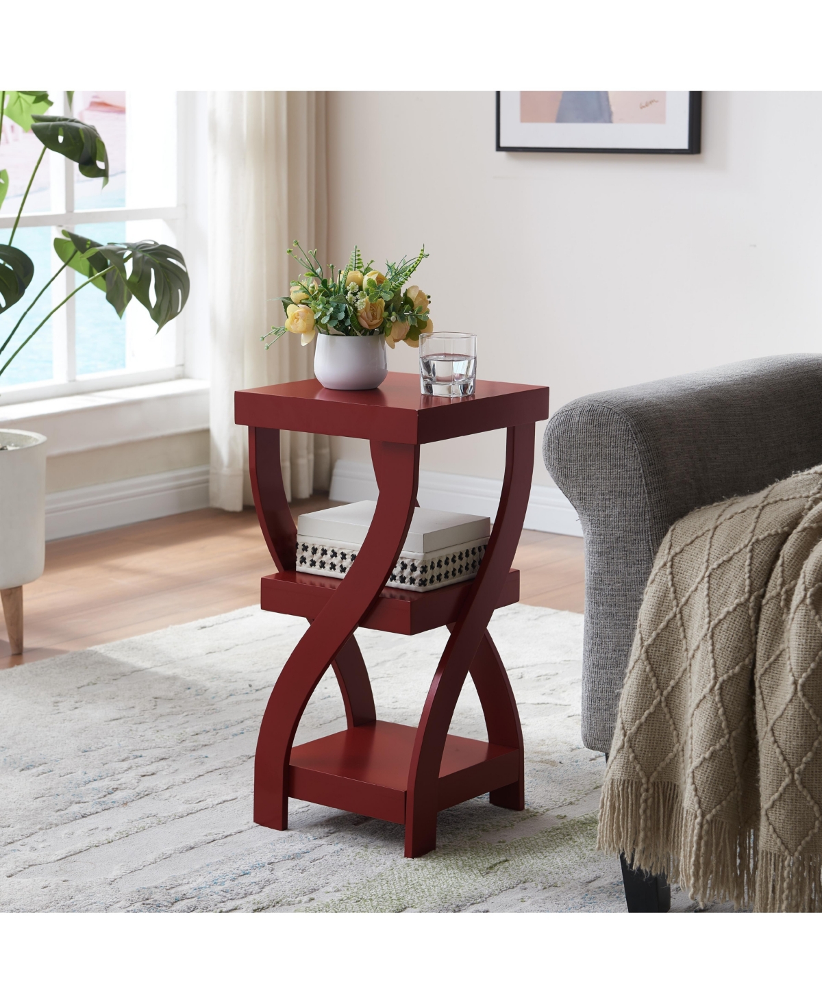 Click here for Kings Brand Furniture Lionel Side End Table - Red prices