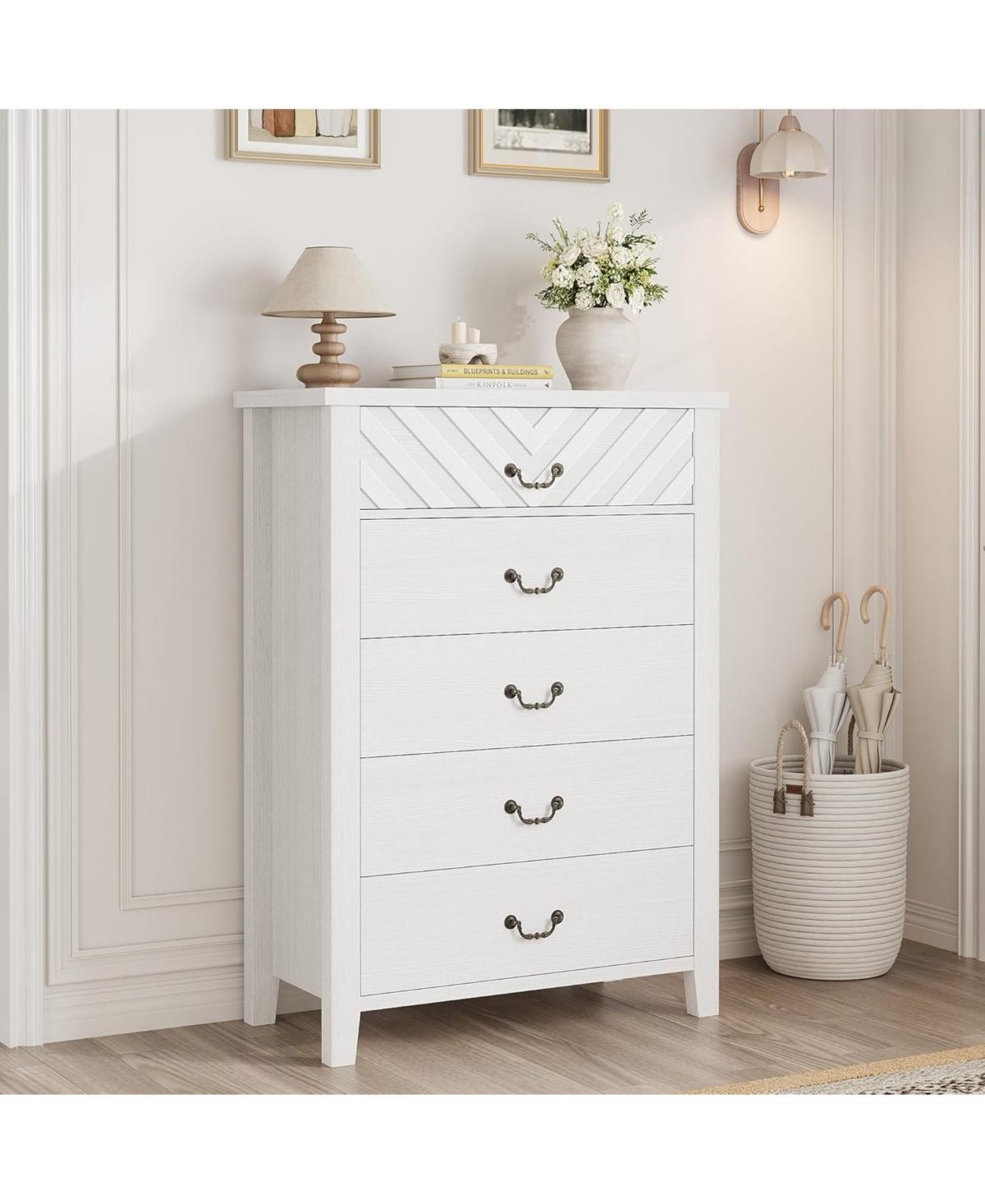 Click here for gaomon Farmhouse 5-Drawer Dresser for Bedroom  45.... prices