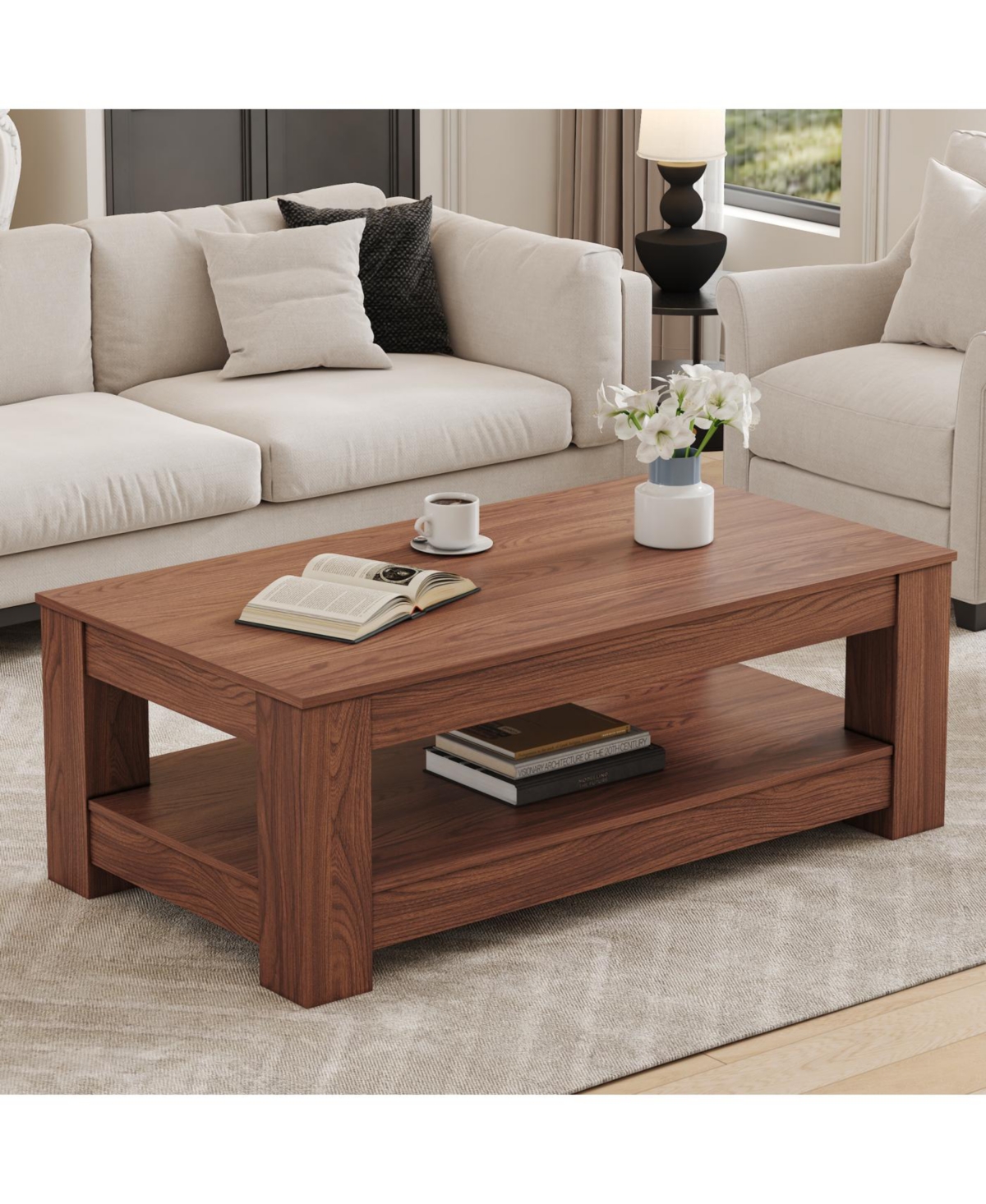 Click here for Streamdale Furniture Walnut coffee table  double-l... prices