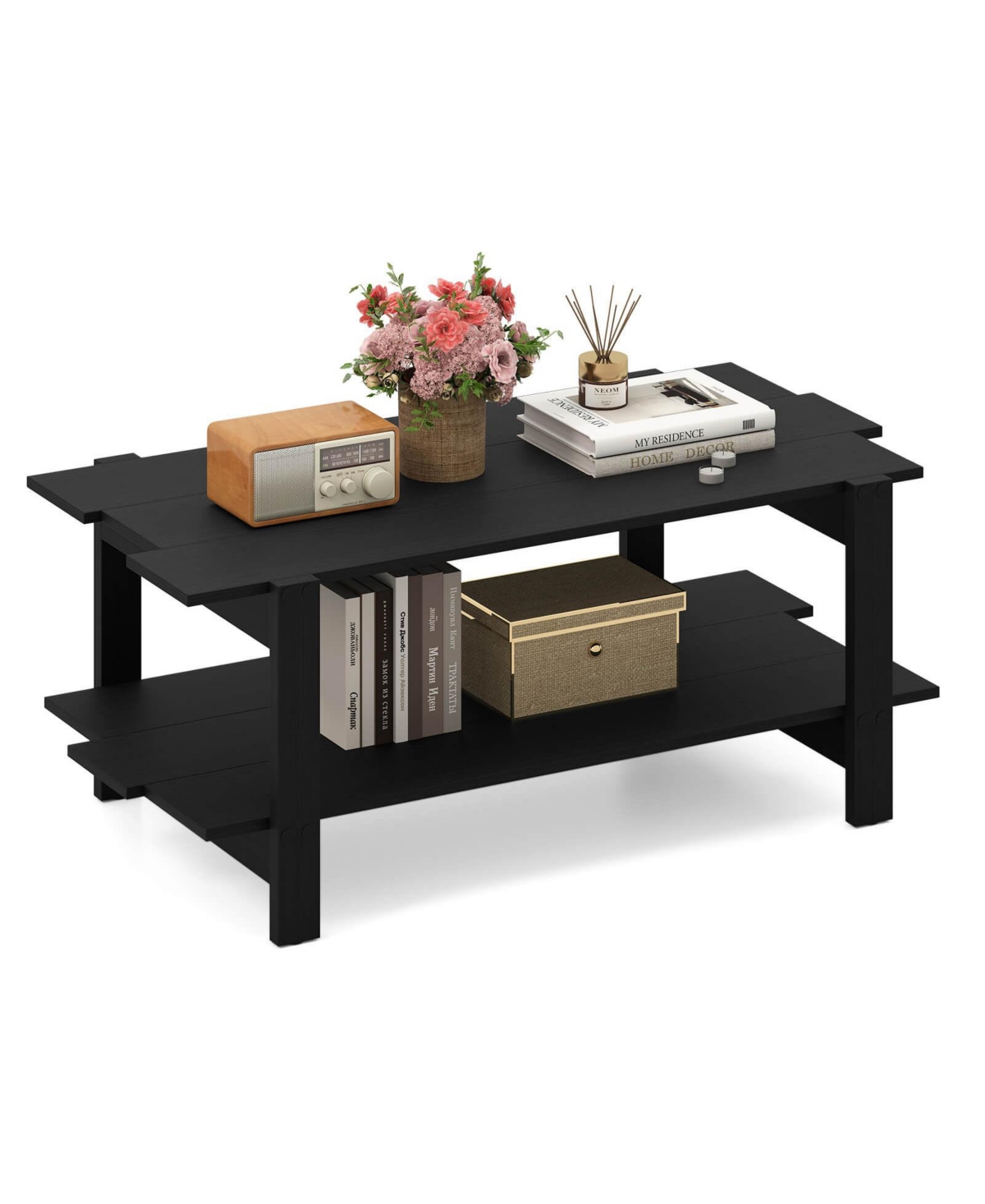 Click here for Costway 2-Tier Coffee Table Irregular Center Table... prices