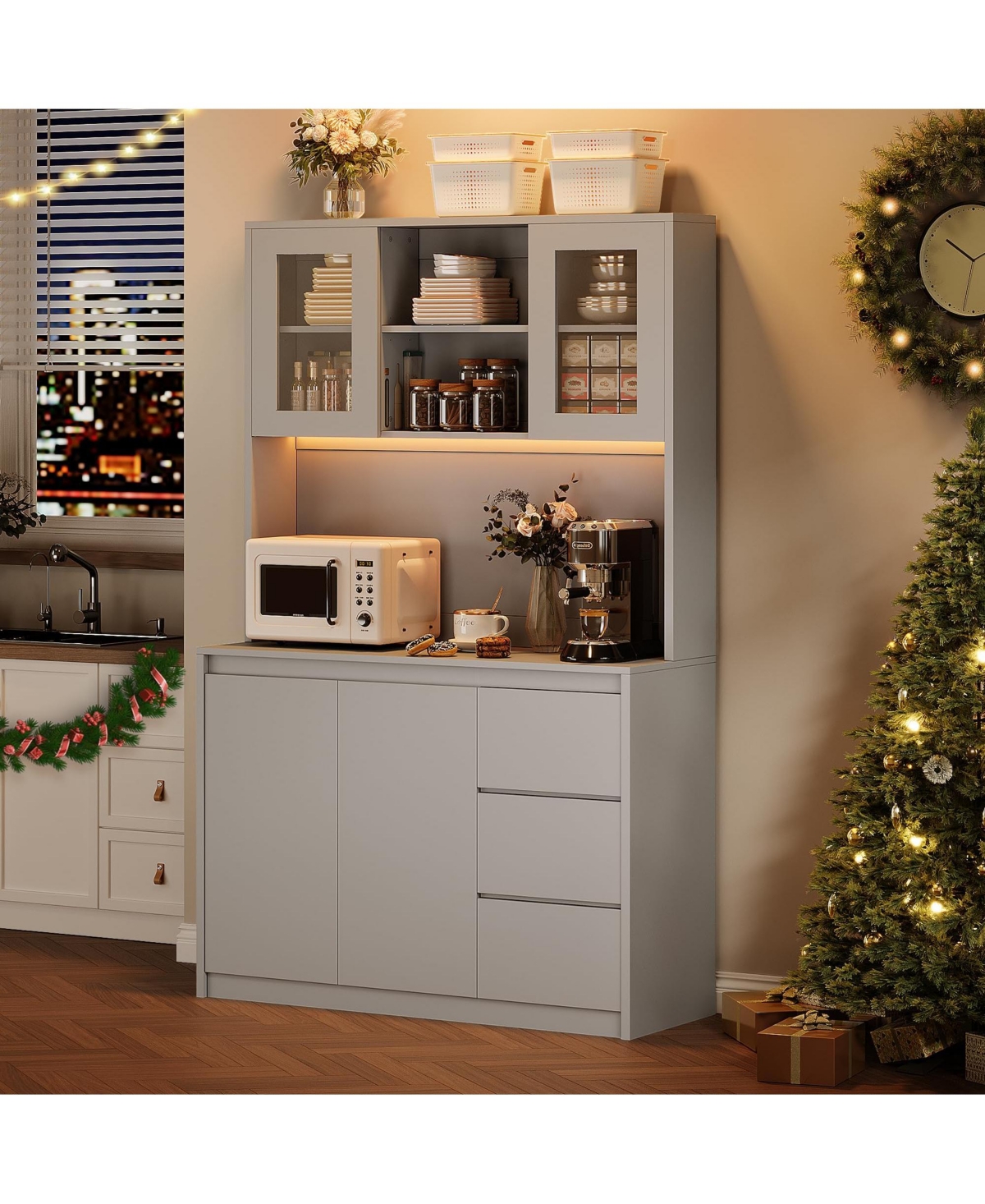 Click here for gaomon 71" Pantry Cabinet with Charging Stati... prices