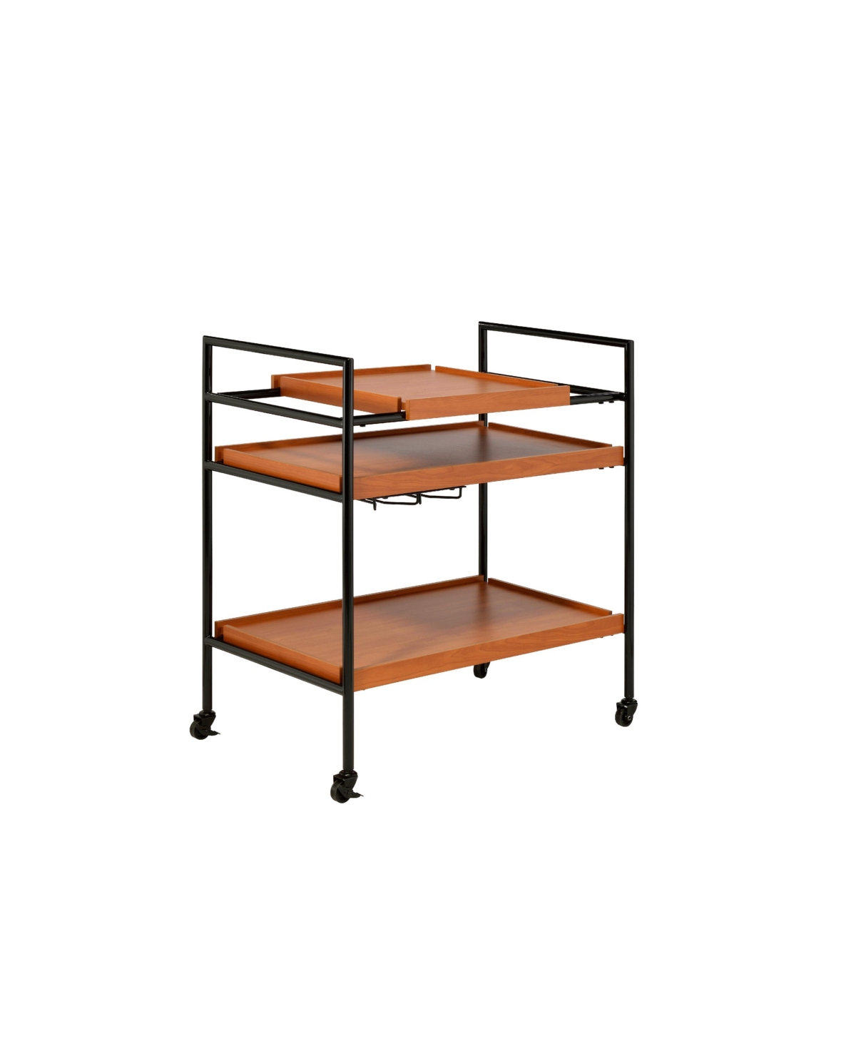 Click here for Clihome Lisses Chrome Finish Serving Cart - Black prices