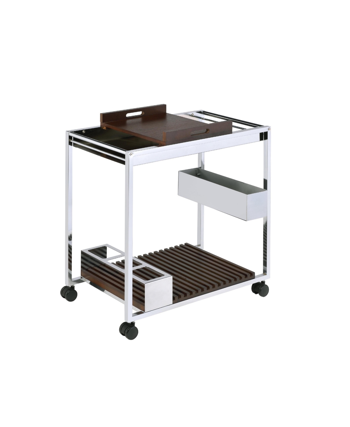 Click here for Clihome Lisses Chrome Finish Serving Cart - Brown prices