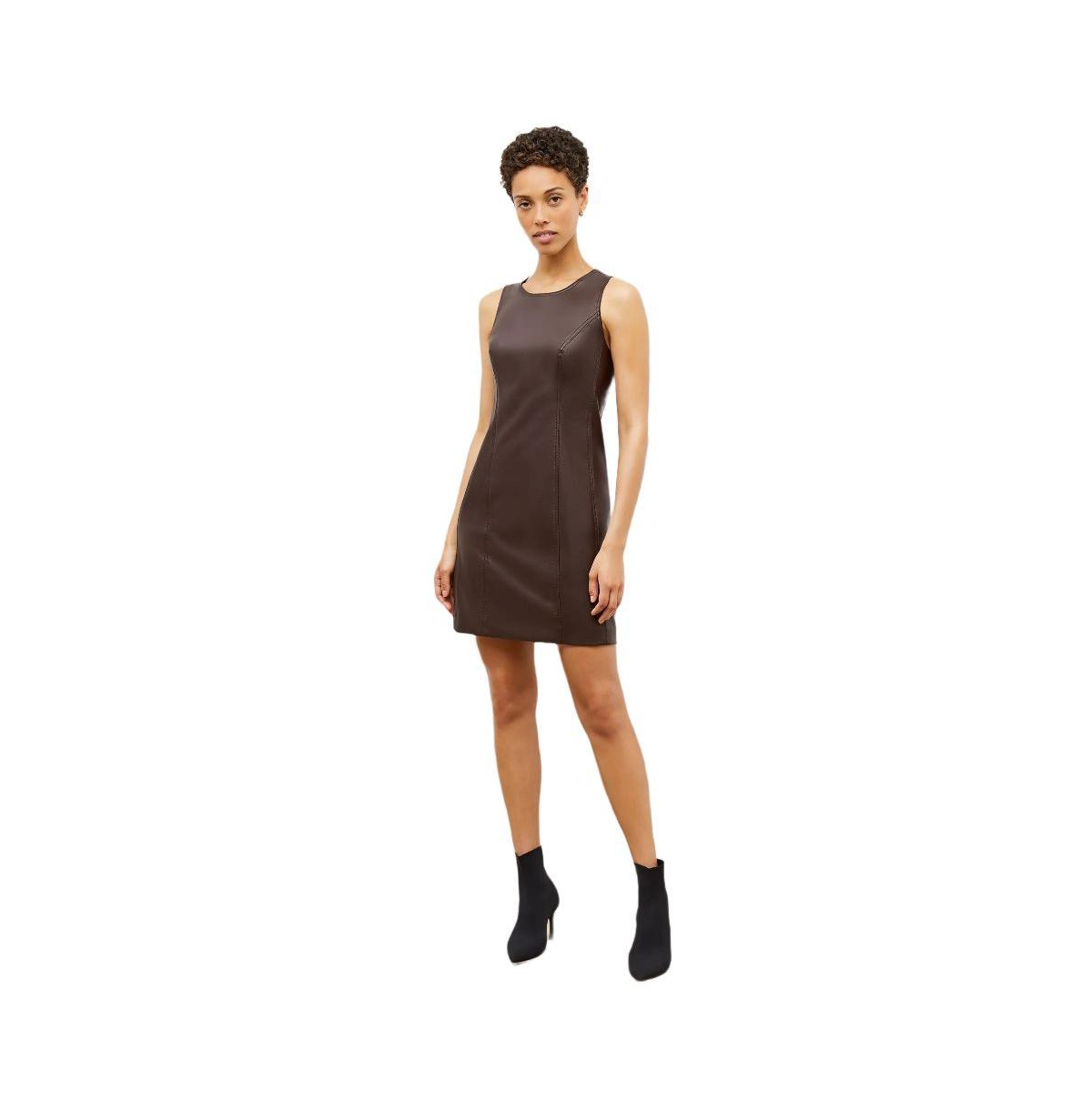 Click here for M.m.LaFleur Petite Faux Leather Shift Dress with P... prices