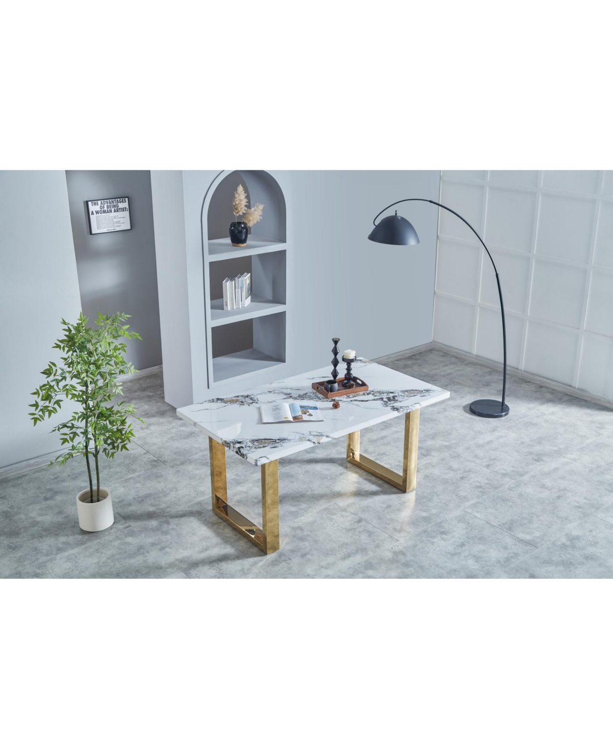 Click here for Streamdale Elegant Faux Marble Dining Table with S... prices