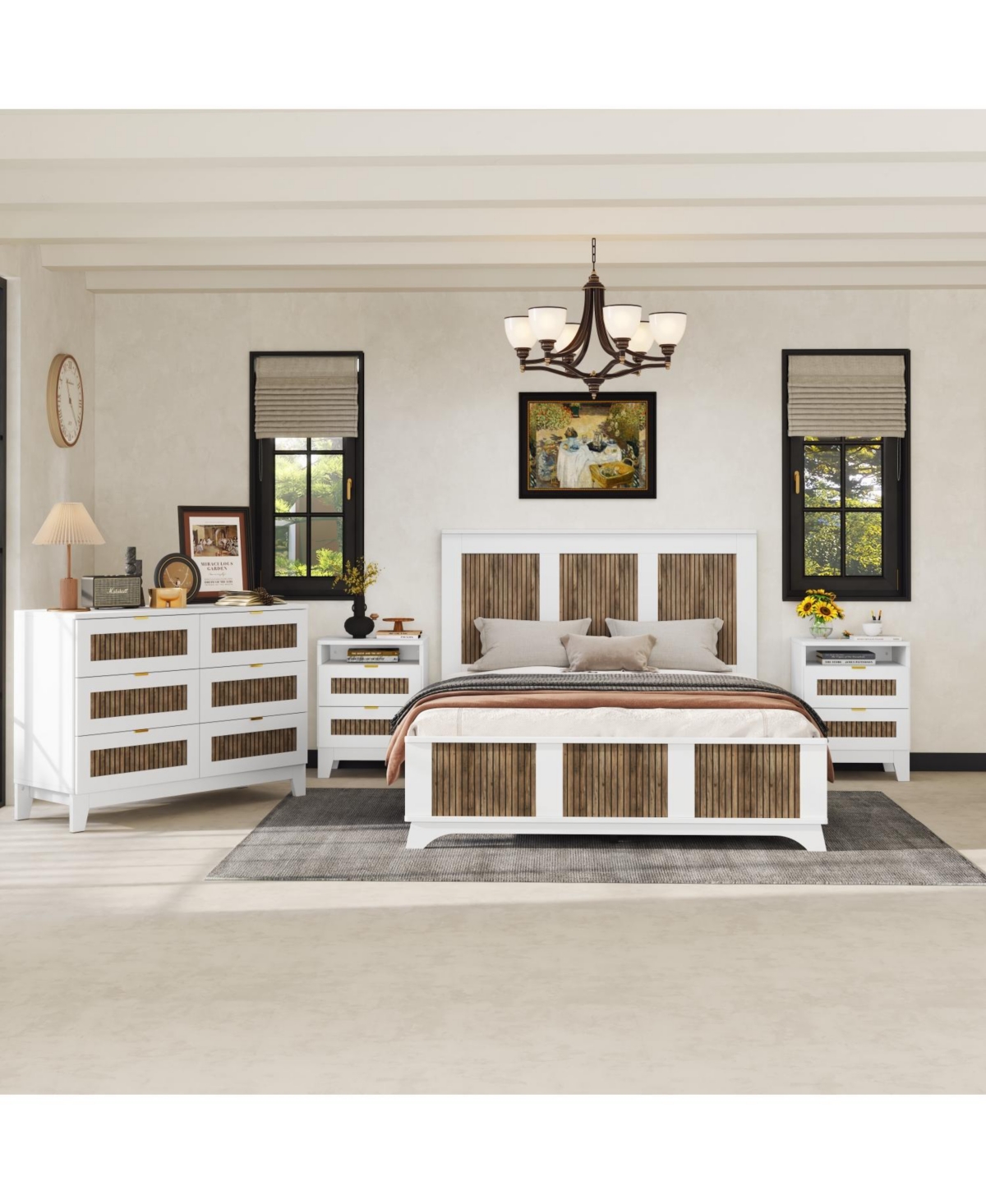 Click here for Streamdale Queen Bed Farmhouse Set with Nightstand... prices