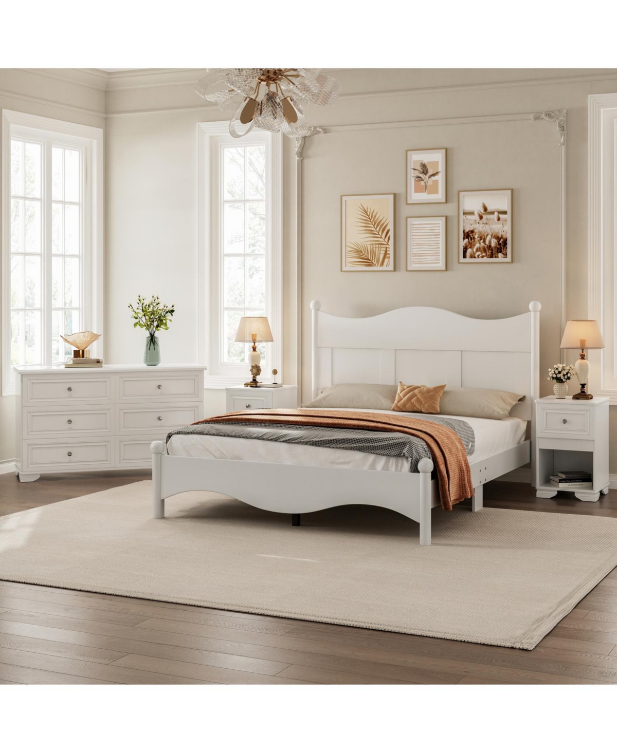 Click here for Streamdale Furniture 4-Piece Retro Bedroom Set Que... prices