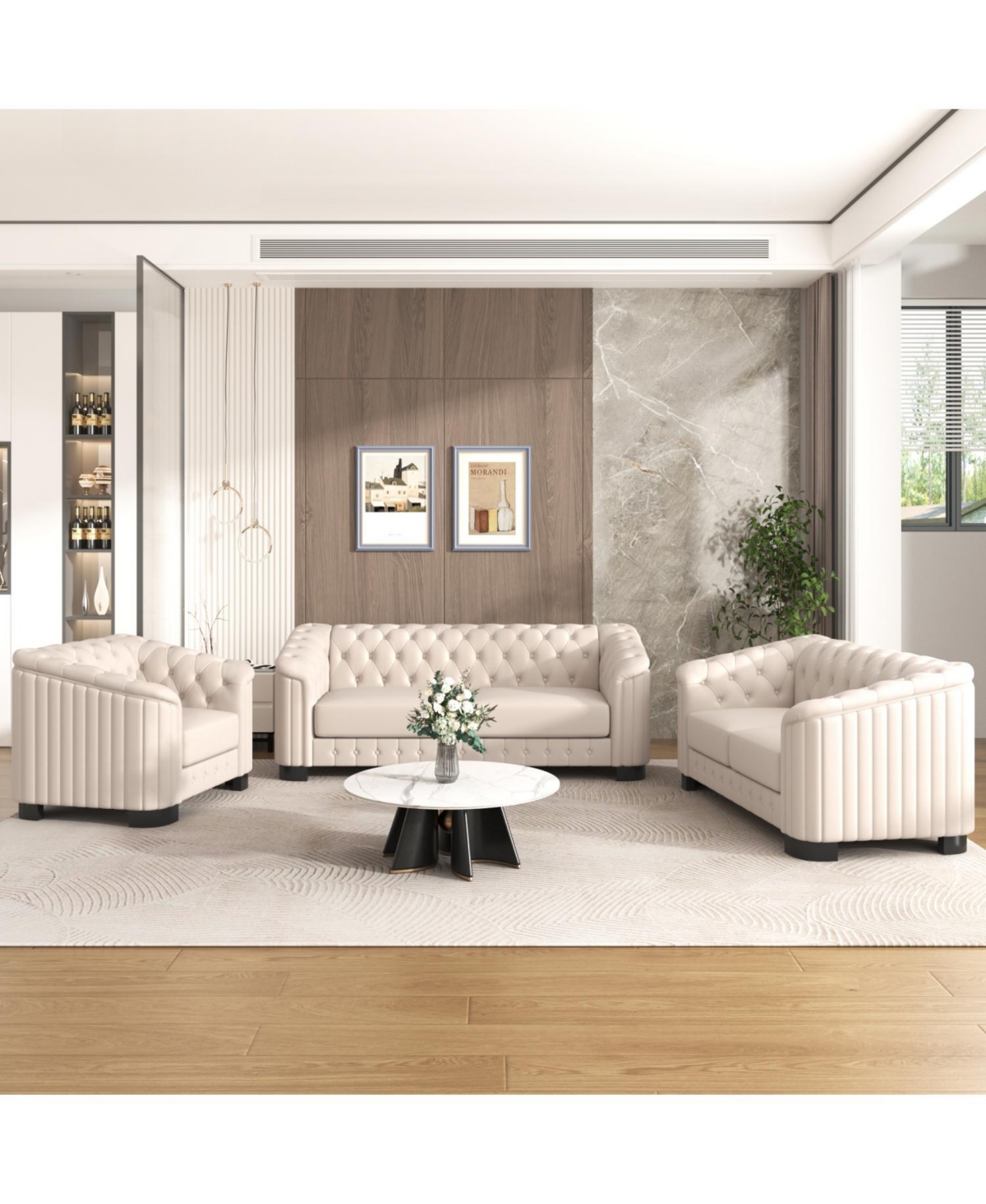 Click here for Streamdale Furniture Modern Velvet 3-Piece Sofa Se... prices