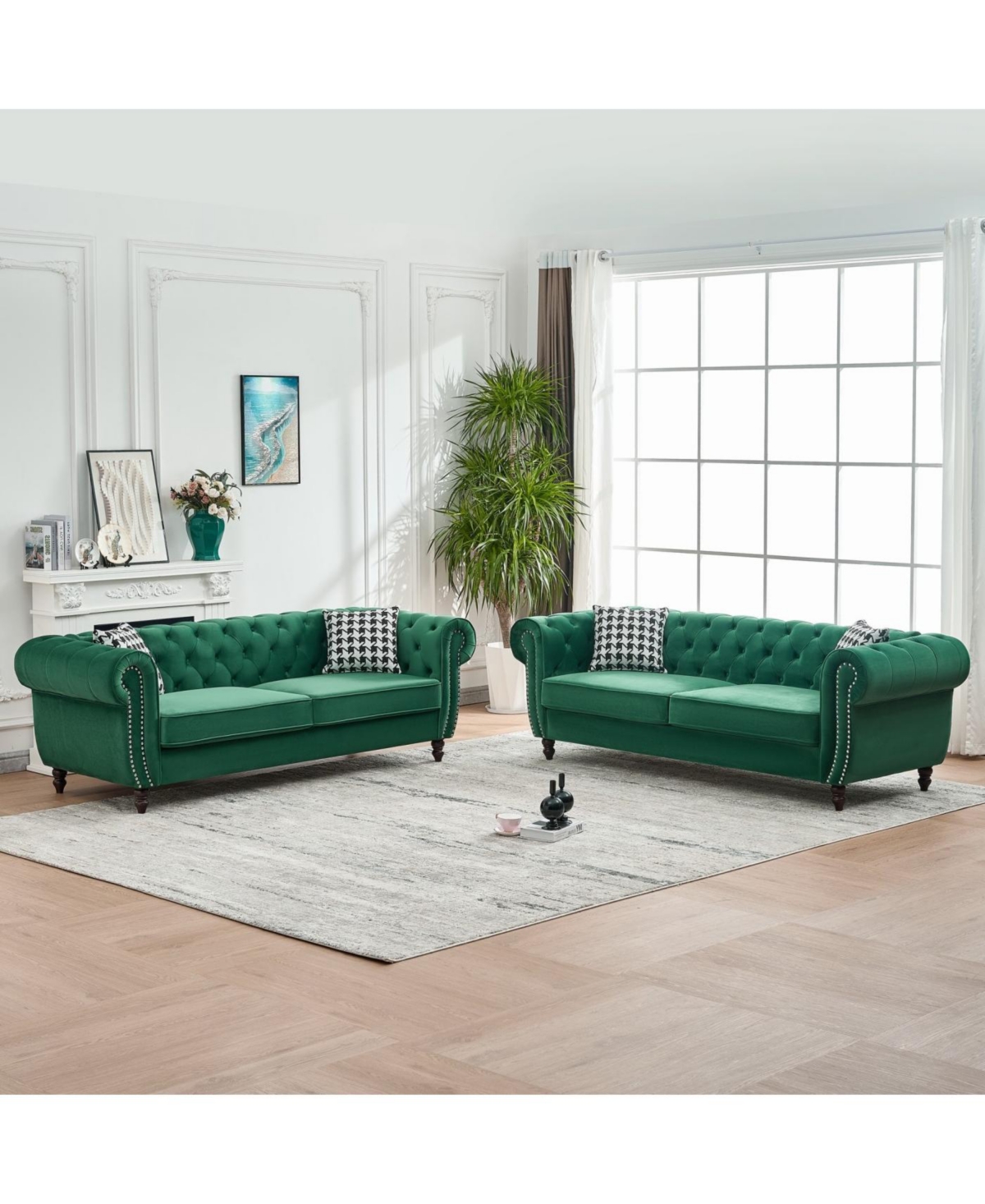Click here for Streamdale Furniture Streamdale 3+3 Seater Green C... prices