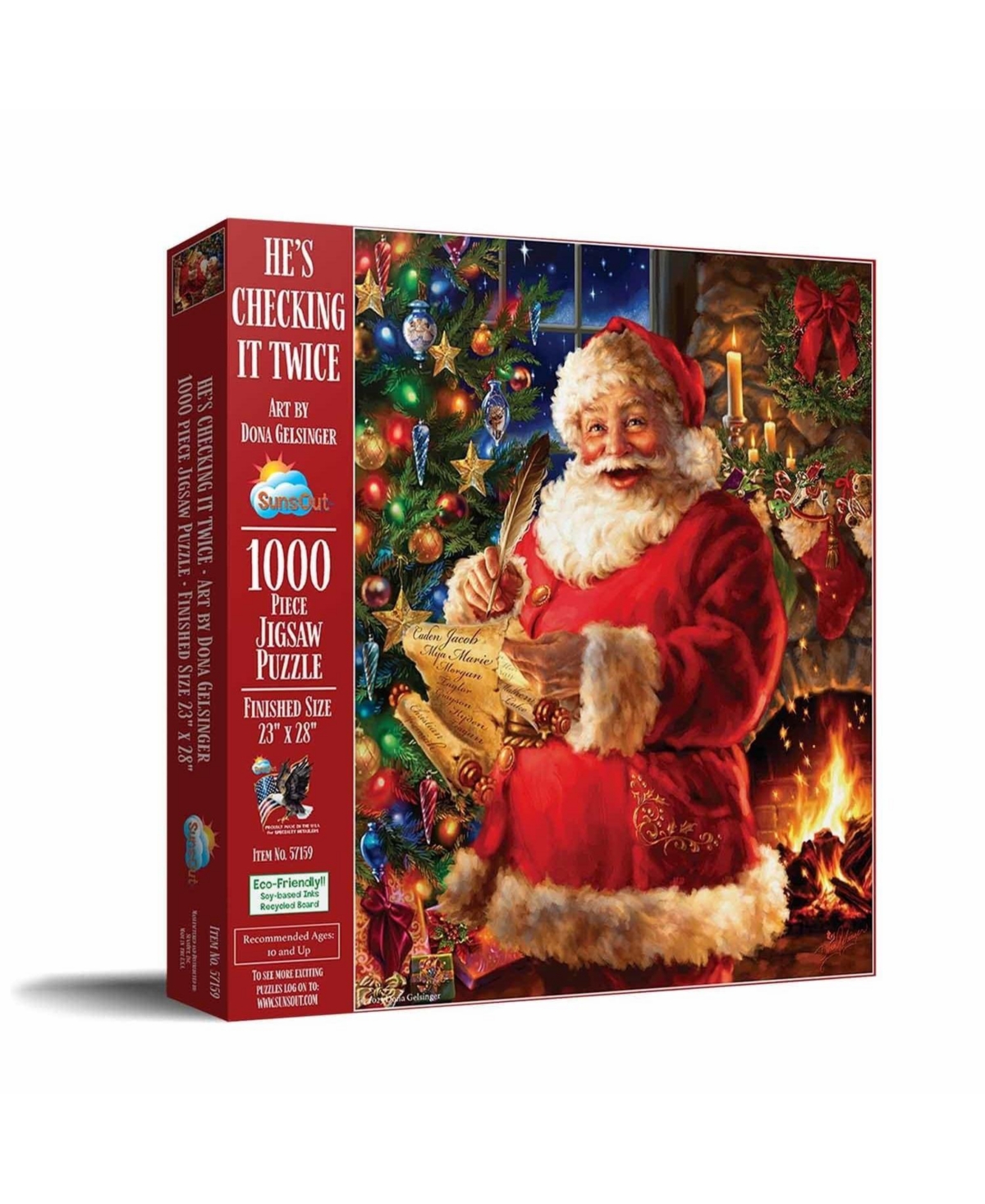 Click here for SunsOut Hes Checking it Twice 1000 piece Jigsaw Pu... prices