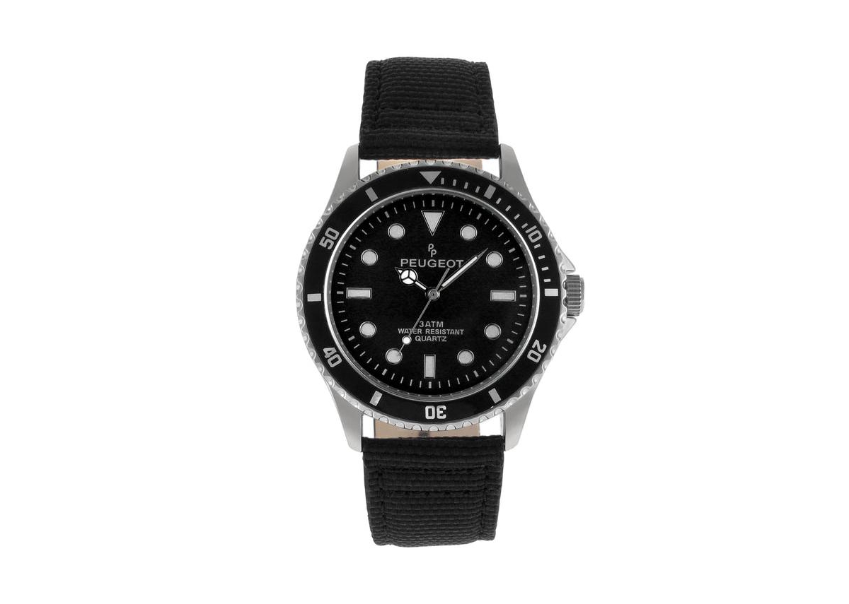 Click here for Peugeot Mens 42mm Sport Bezel Watch with Black Dia... prices