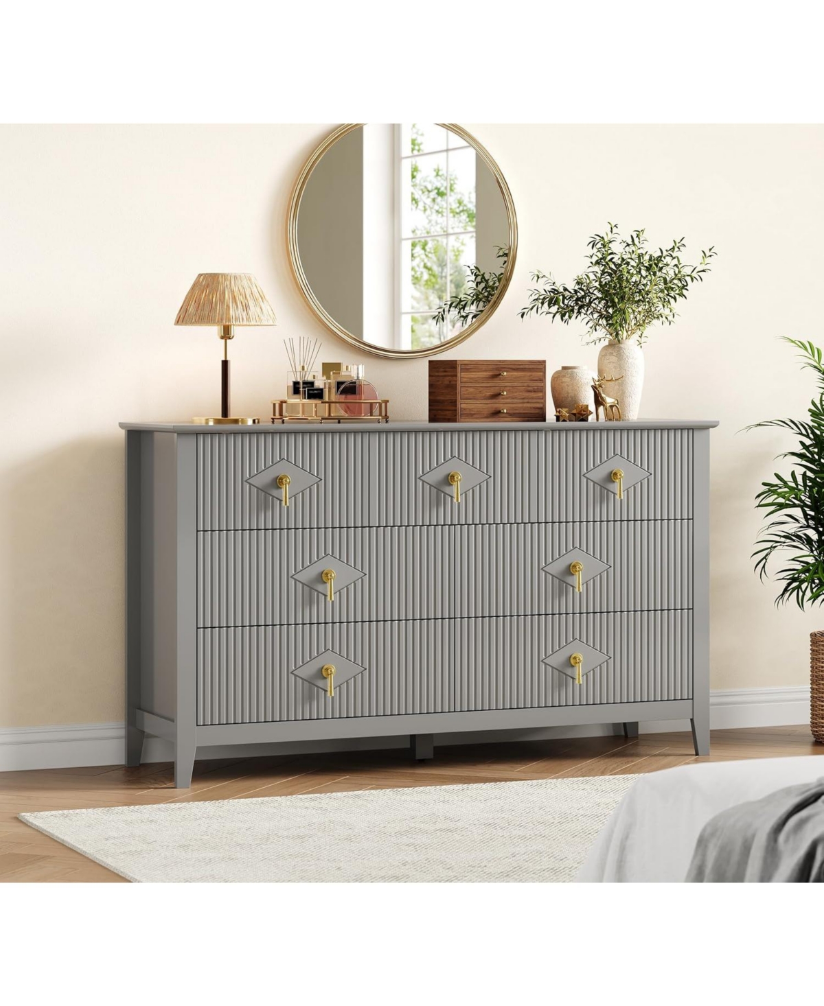 Click here for gaomon 54"W 7-Drawer Modern Wood Chest with M... prices