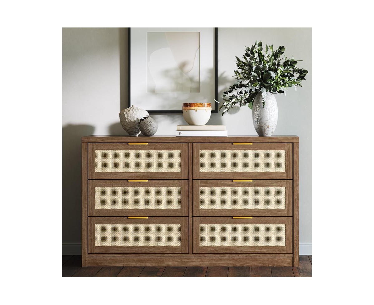 Click here for gaomon 53" Rattan Dresser for Bedroom - Brown prices