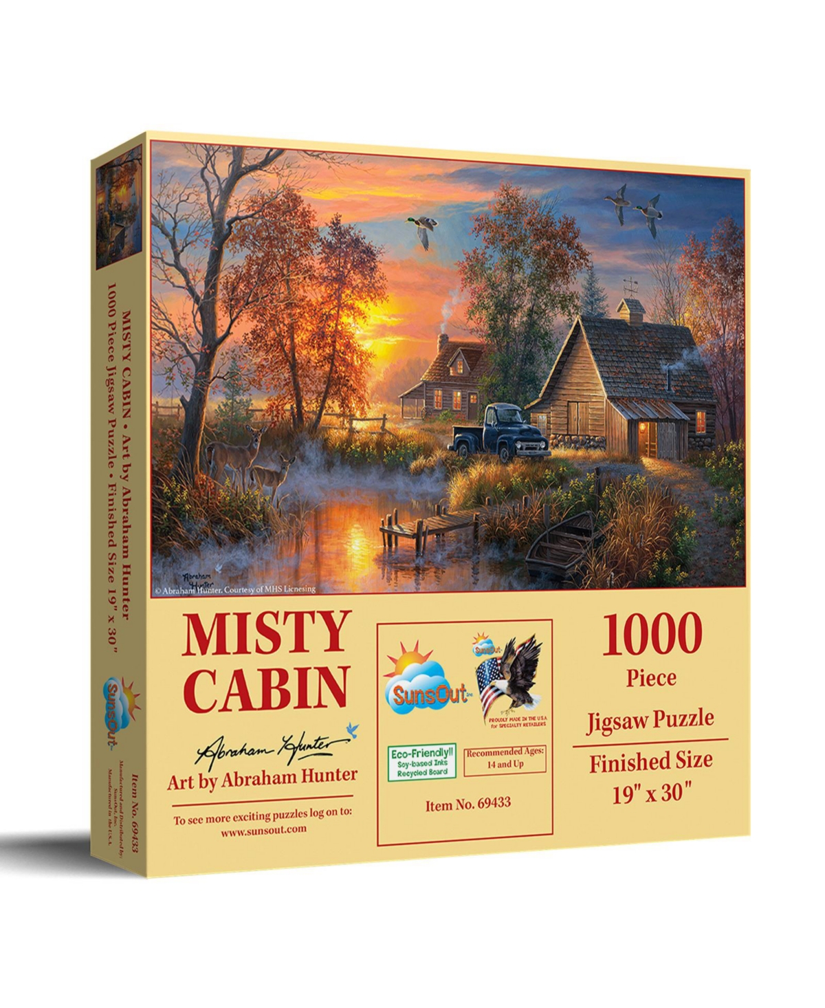 Click here for SunsOut Misty Cabin 1000 piece Jigsaw Puzzle for A... prices