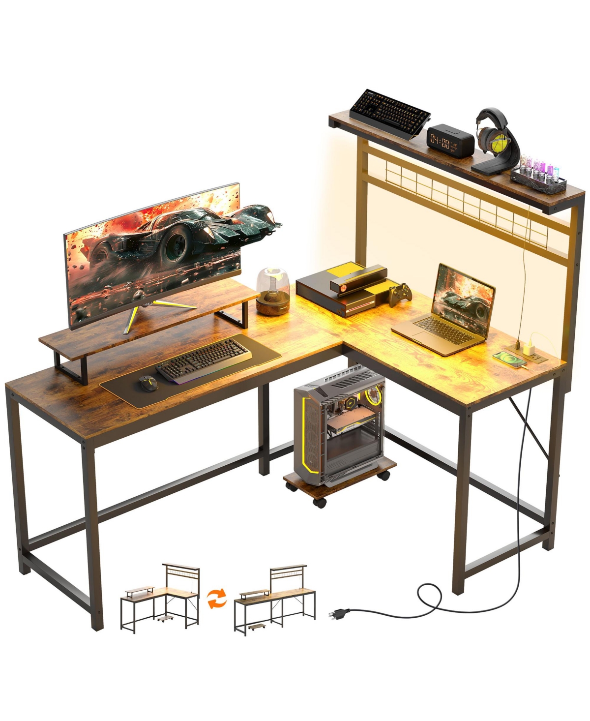 Click here for Homcom L Shaped Desk  Convertible Corner Desk for... prices