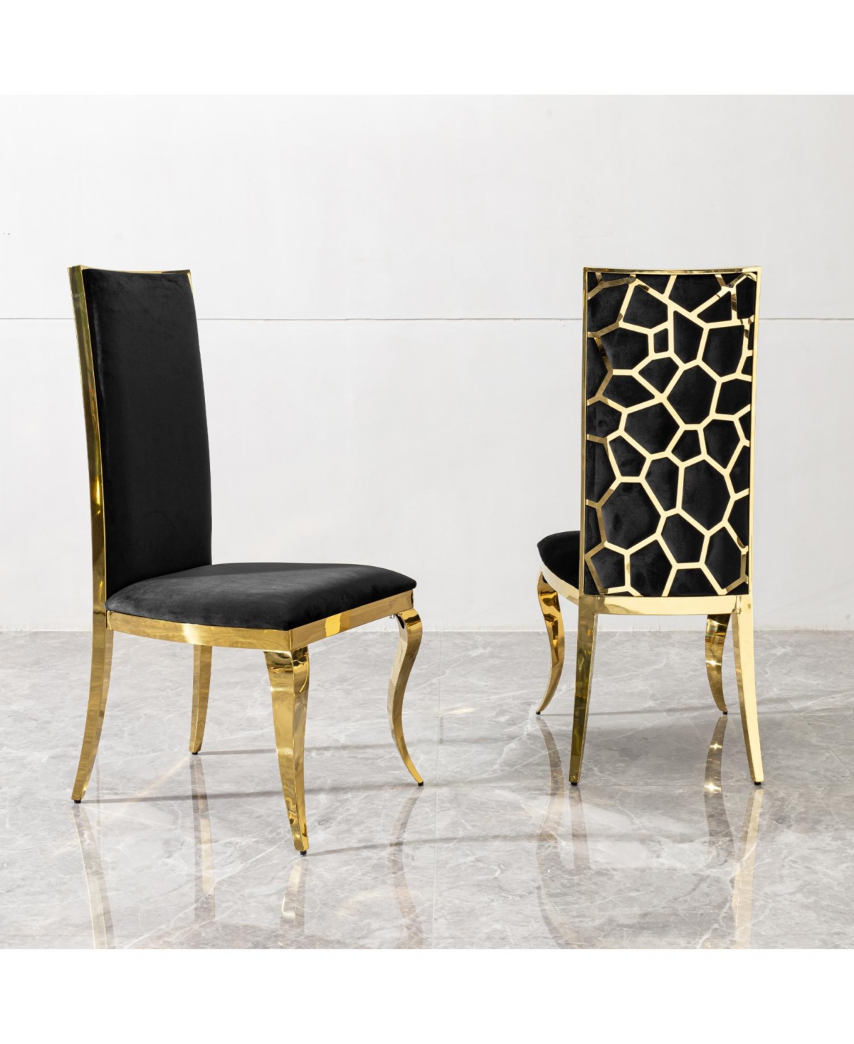 Click here for Streamdale Furniture Black Velvet Dining Chair wit... prices