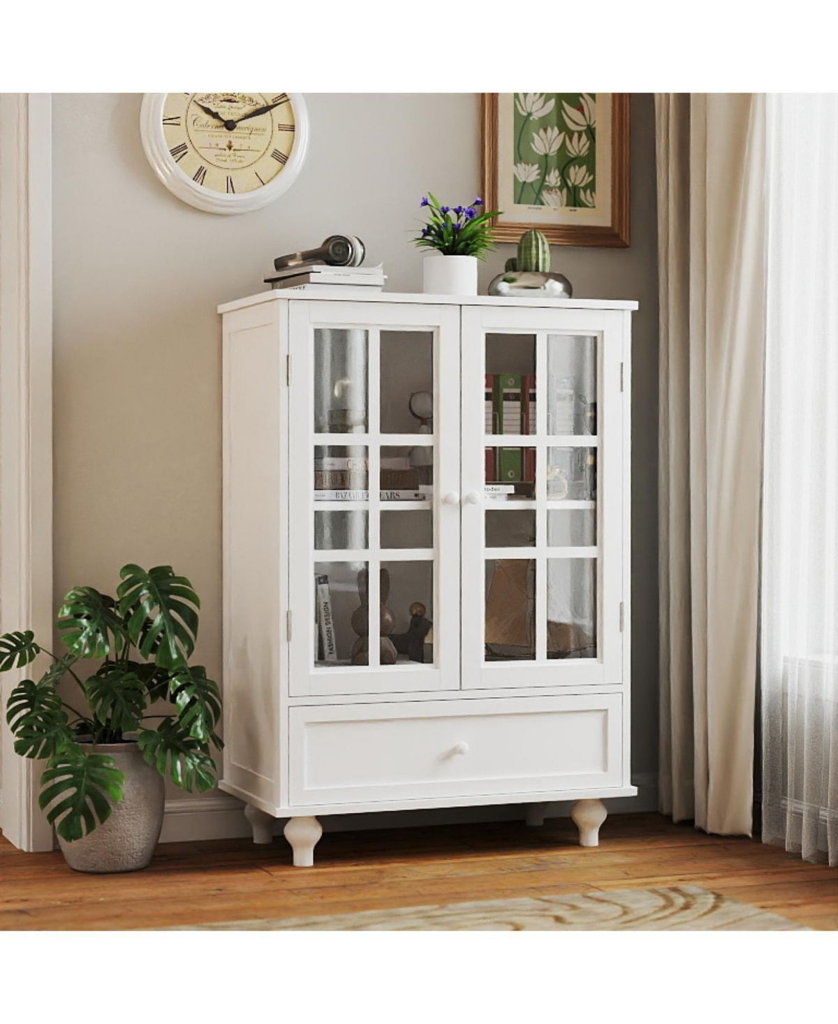 Click here for Streamdale Furniture Modern White Glass Door Buffe... prices