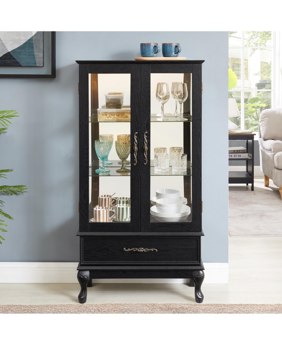 Click here for Streamdale Furniture Lighted Curio Cabinet with Gl... prices