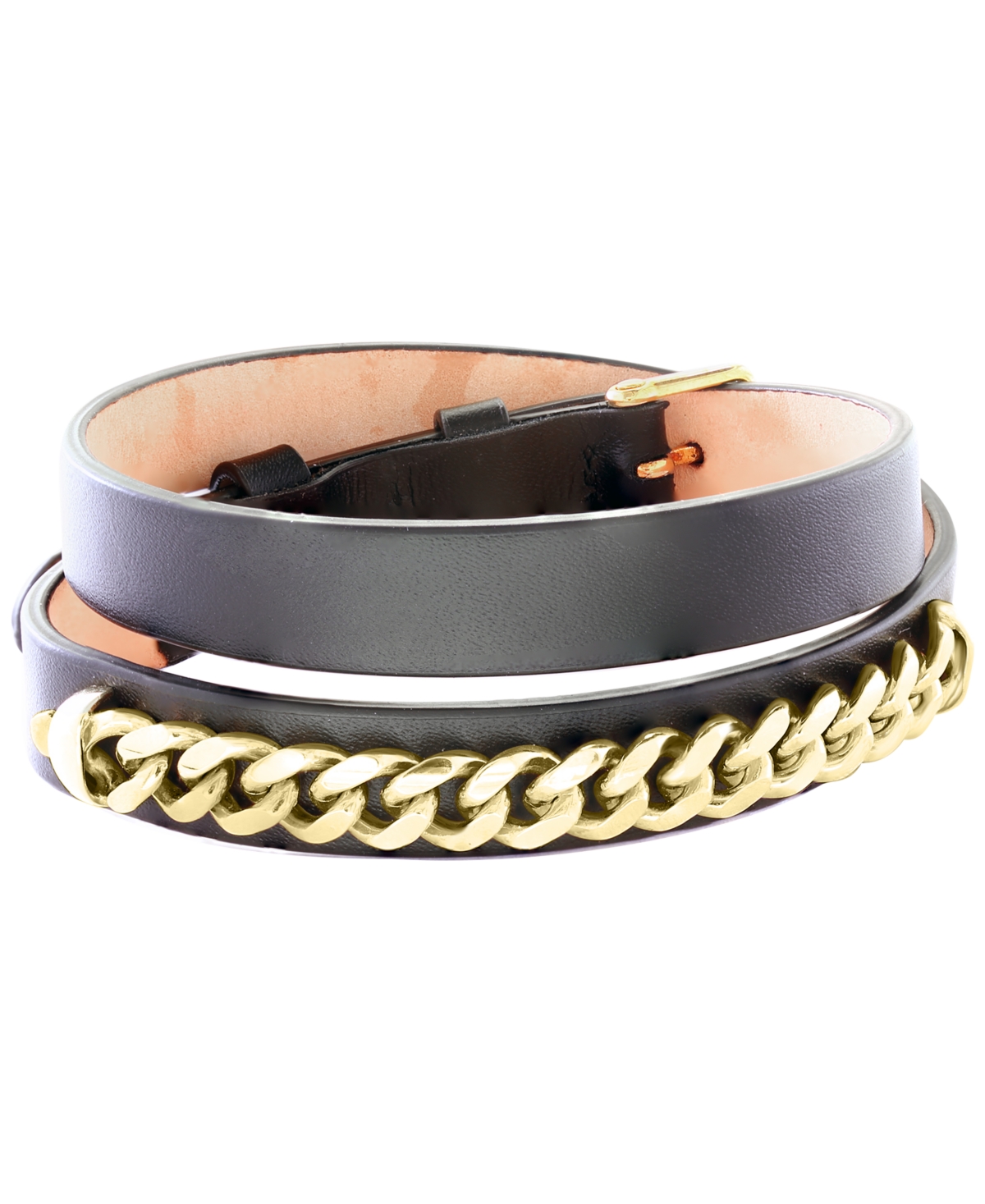 Click here for Effy Collection Mens Leather Bracelet in Gold Over... prices
