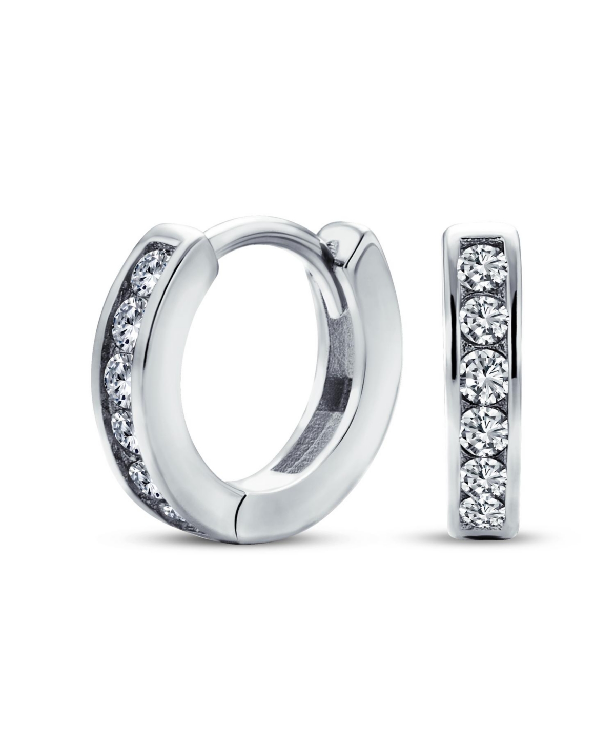 Click here for Bling Jewelry Delicate Tiny Cz Channel Set Huggie... prices