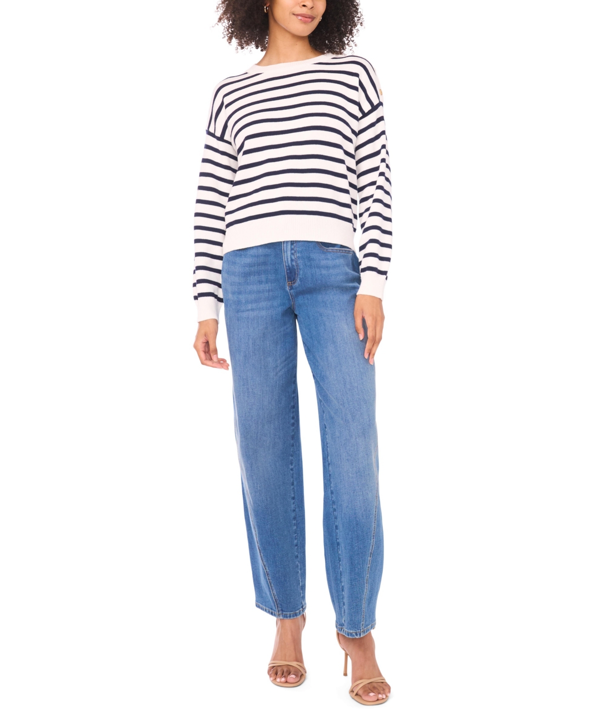 Click here for Vince Camuto Womens Striped Pull-On Sweater - Anti... prices