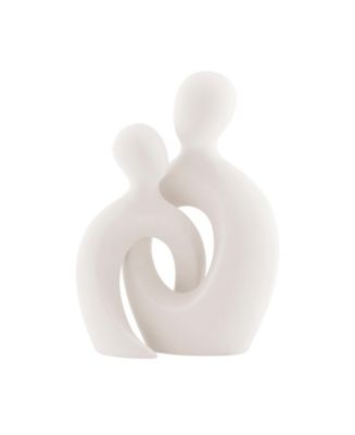 Danya B Hans White Intersecting Circle Tender Couple Matte Ceramic ...