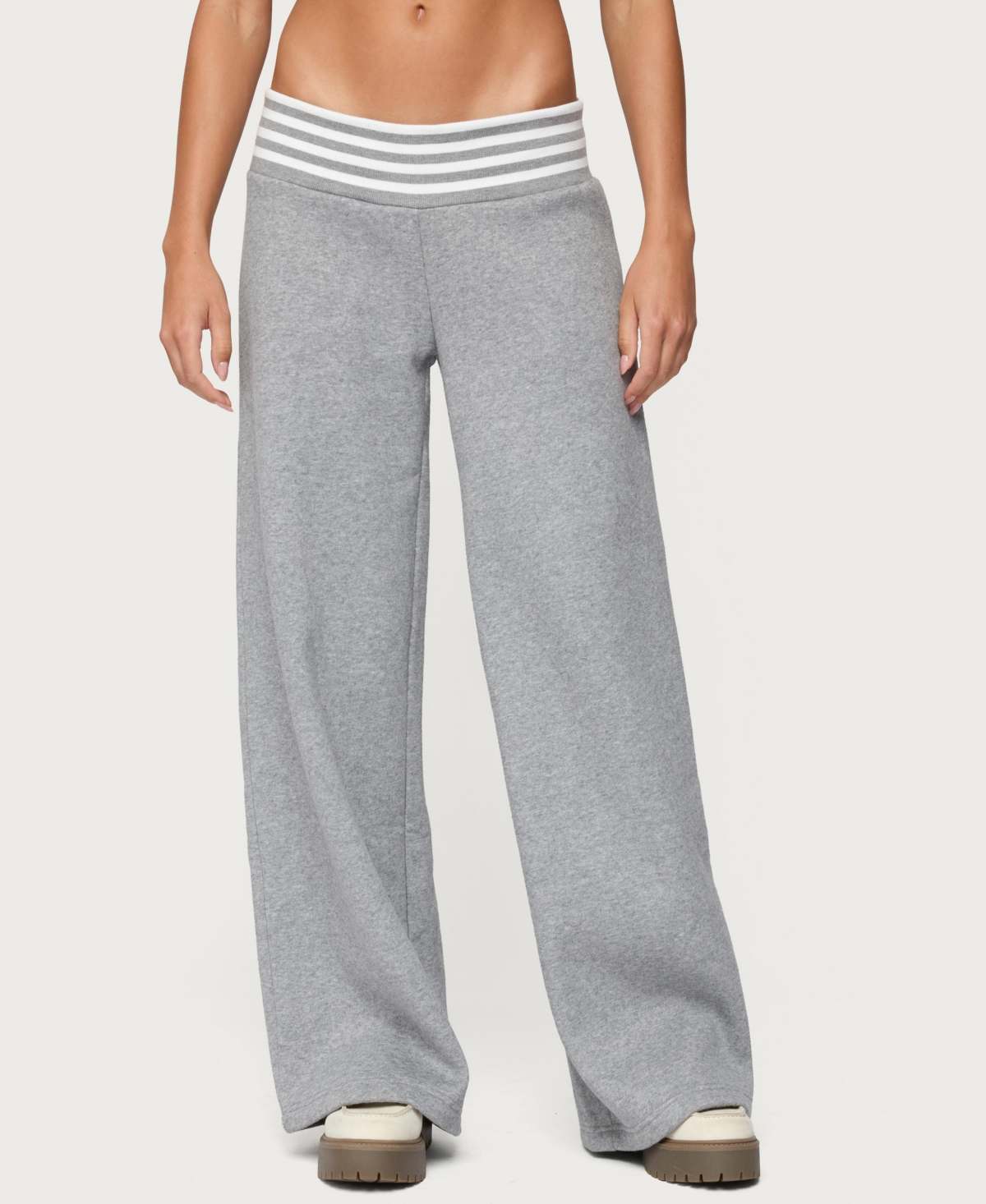 Click here for Edikted Womens Eloura Stripey Sweatpants - Gray-me... prices