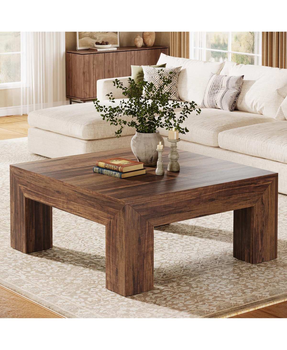 Click here for Tribesigns 39.4-Inch Square Coffee Table for Livin... prices