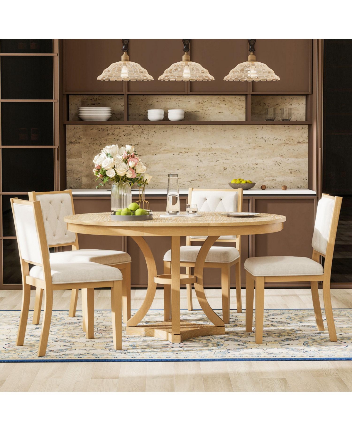 Click here for Streamdale Retro 5-Piece Extendable Dining Set (Na... prices