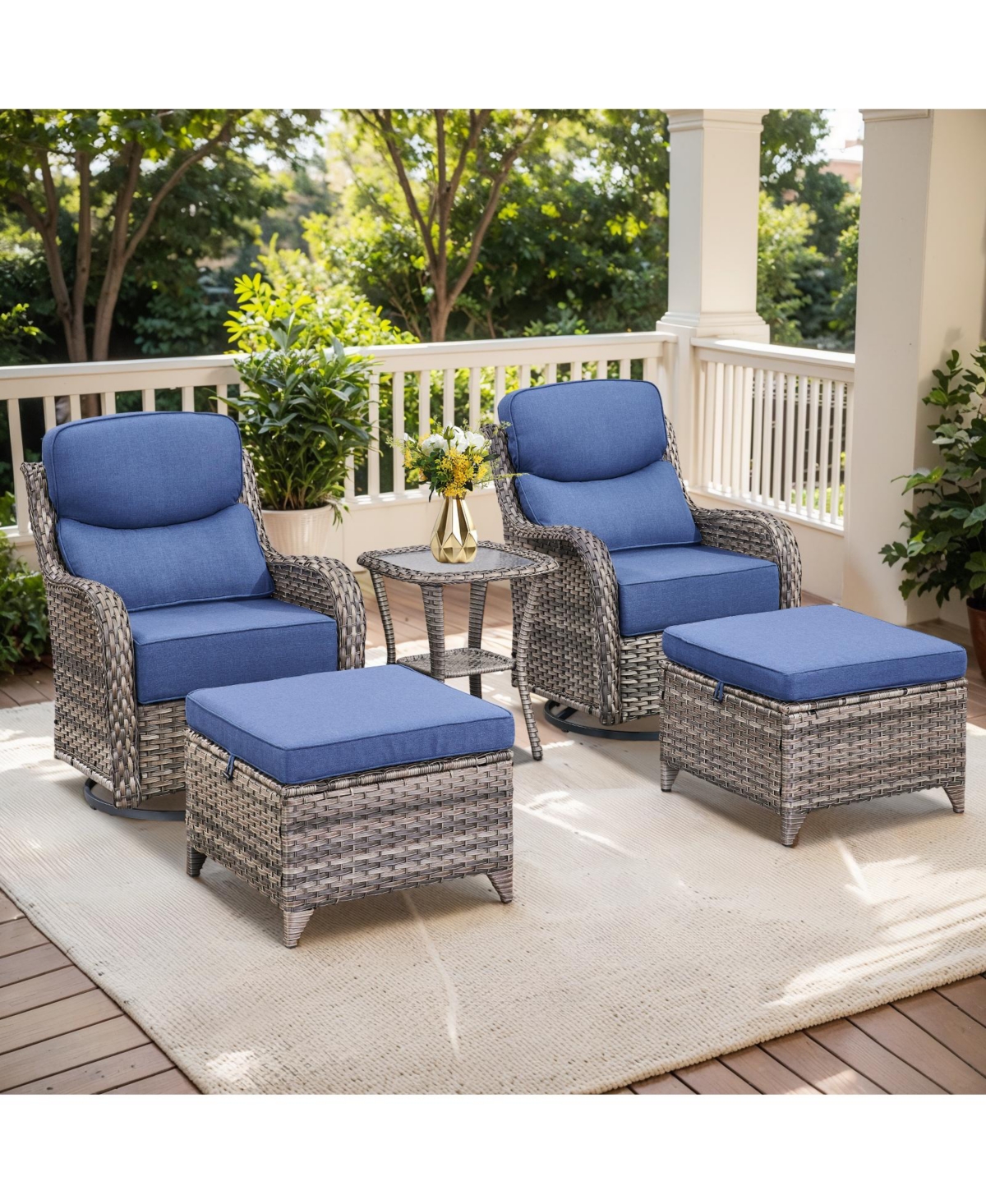 Click here for Gymojoy Crescent Swivel Glider All-Weather Pe Wick... prices