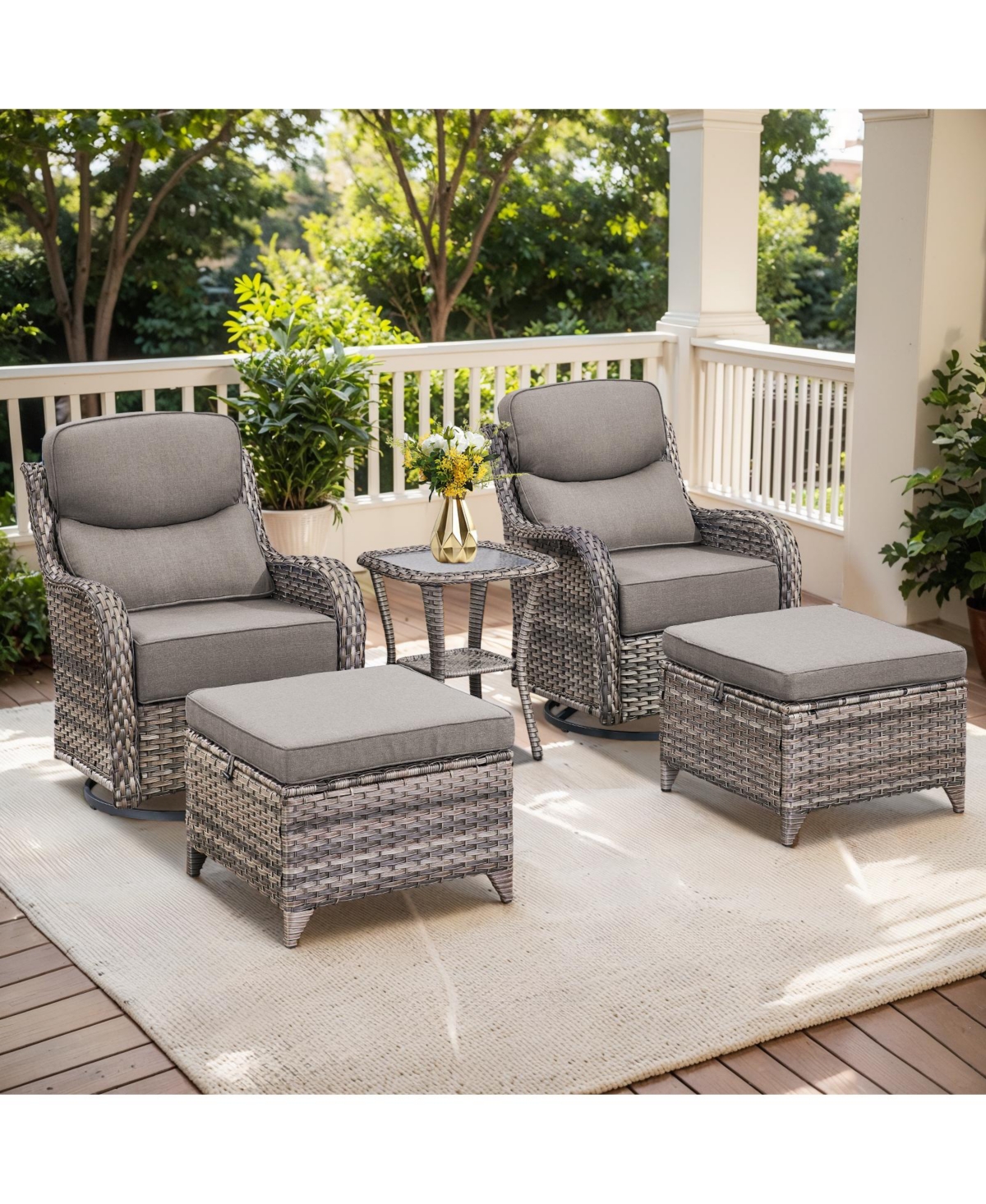 Click here for Gymojoy Crescent Swivel Glider All-Weather Pe Wick... prices