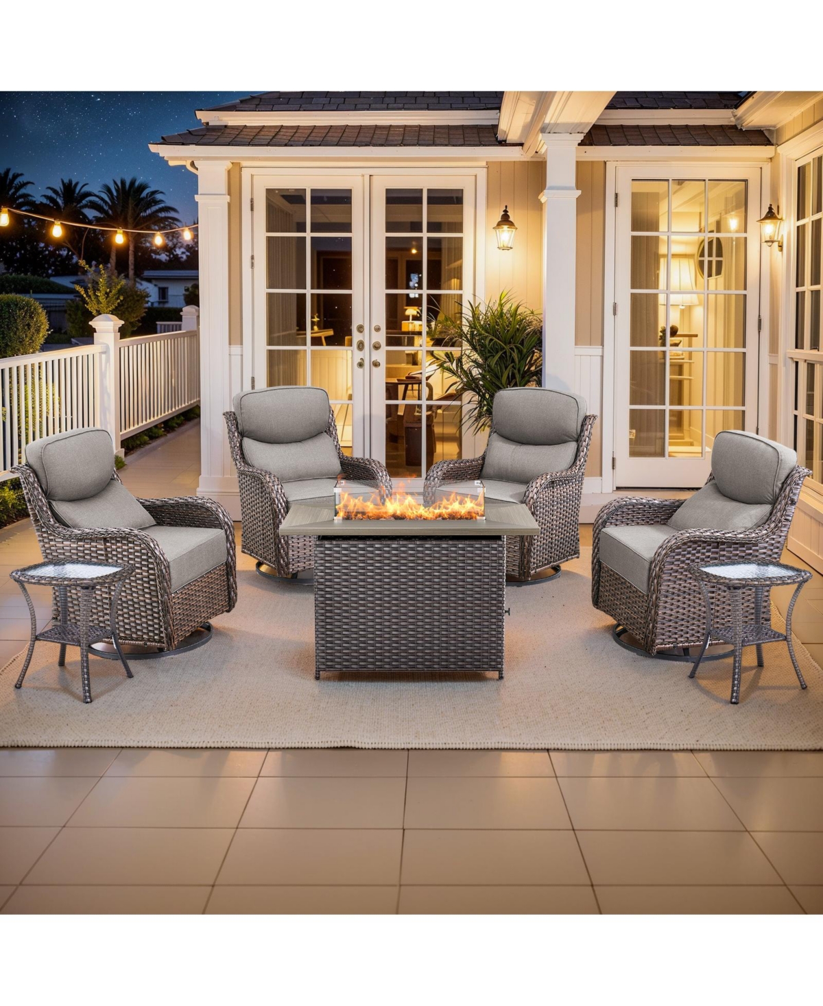 Click here for Gymojoy Crescent All-weather Pe Wicker Fire Pit Co... prices