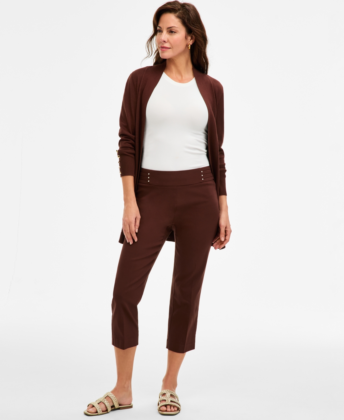 Click here for Jm Collection Womens Pull-On Capri Tummy-Control P... prices