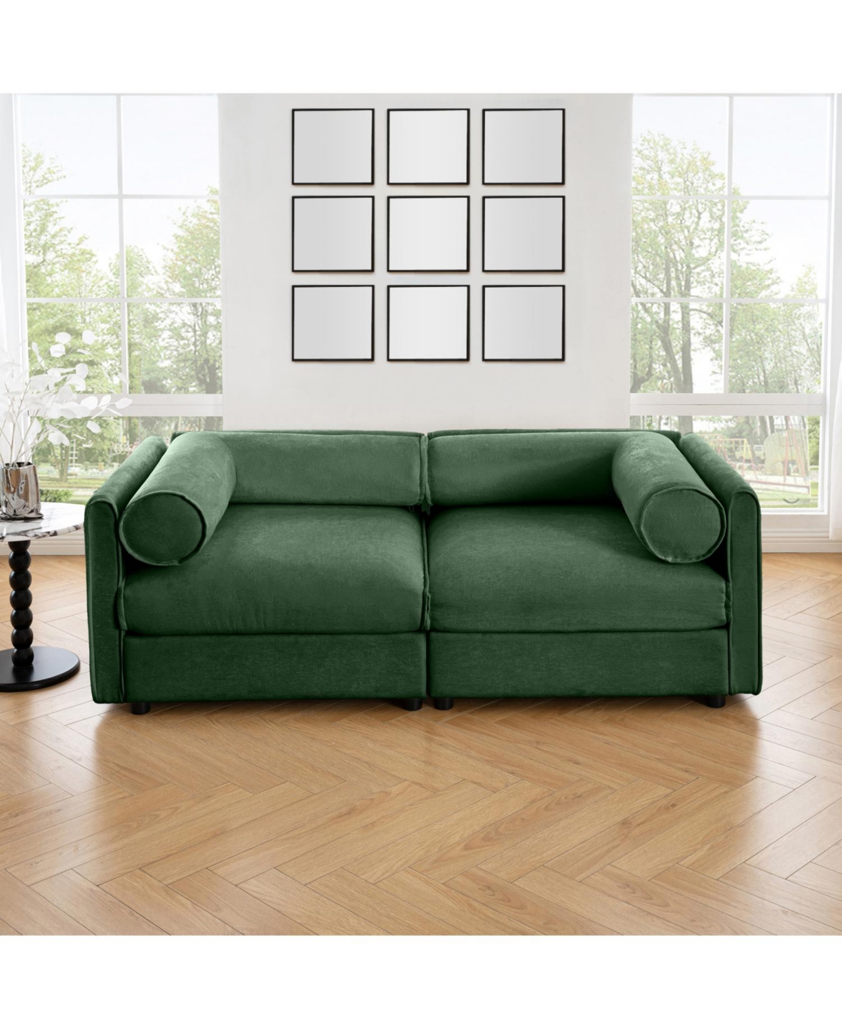 Click here for Streamdale Furniture Green Chenille 2-Seater Sofa... prices
