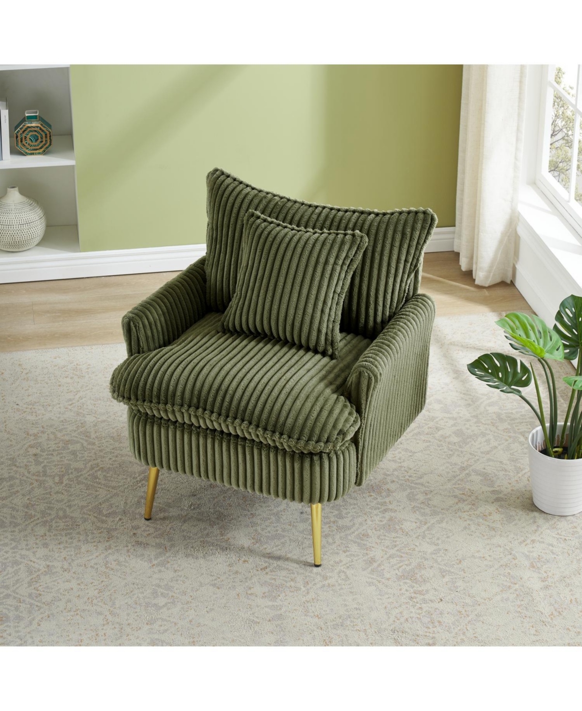 Click here for Streamdale Green Corduroy Accent Chair - Apartment... prices